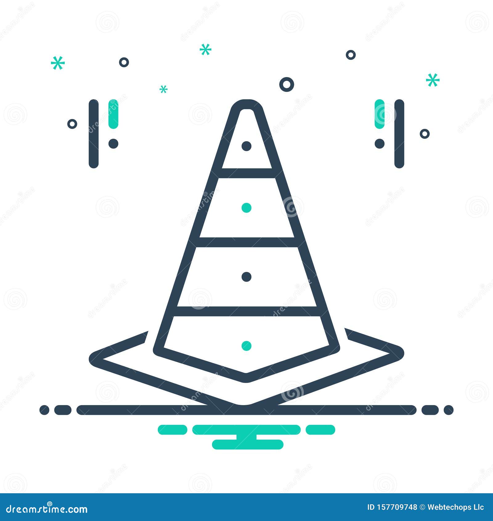 Black Mix Icon for Cone, Taper and Traffic Stock Illustration ...