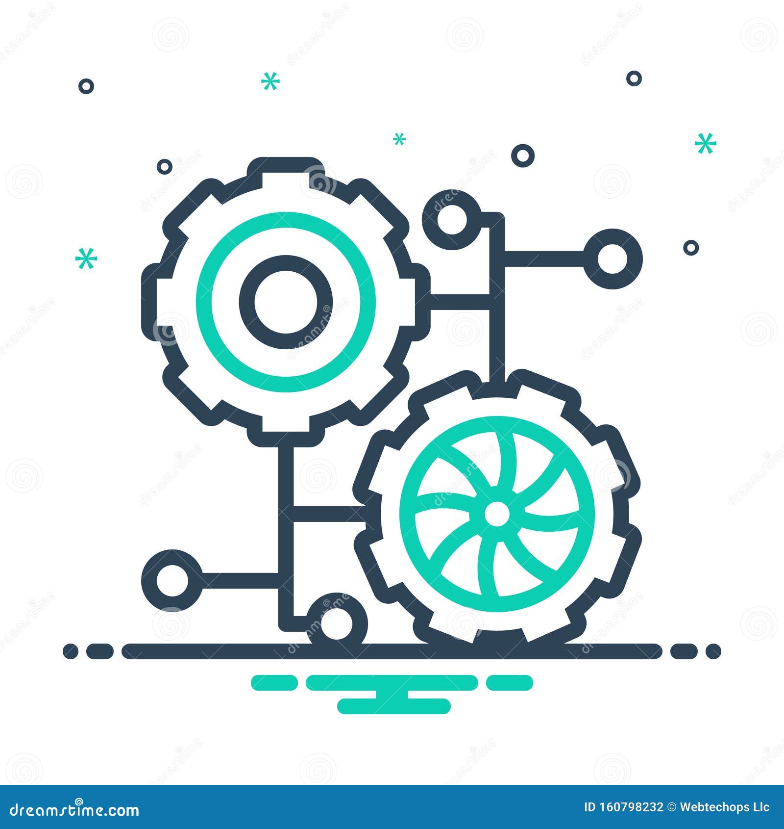 Mix Icon For Connection Process Connection And Integrate Stock Vector