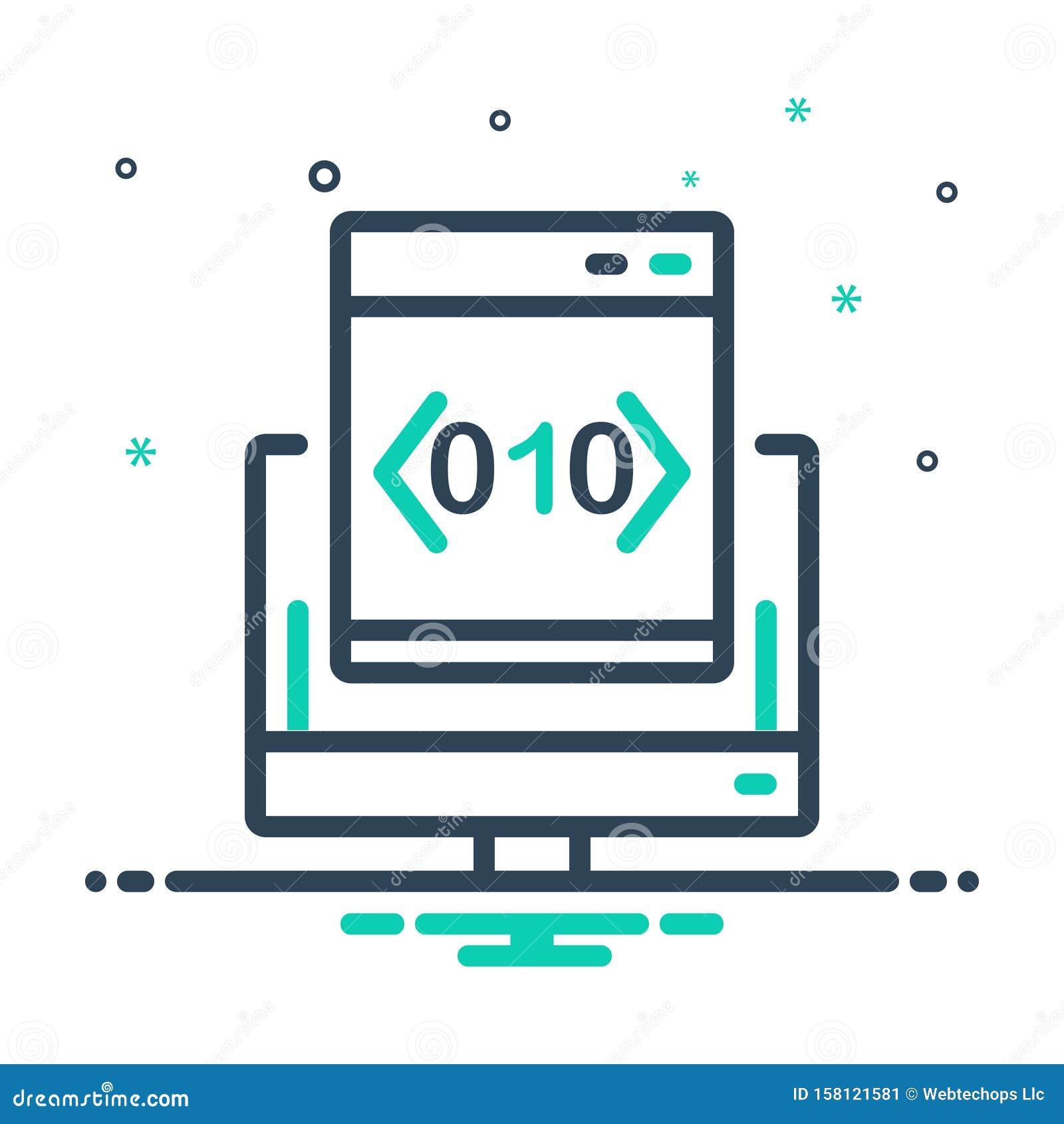 Mix Icon For Custom Coding Software And Programming Stock Vector Illustration Of Logotype