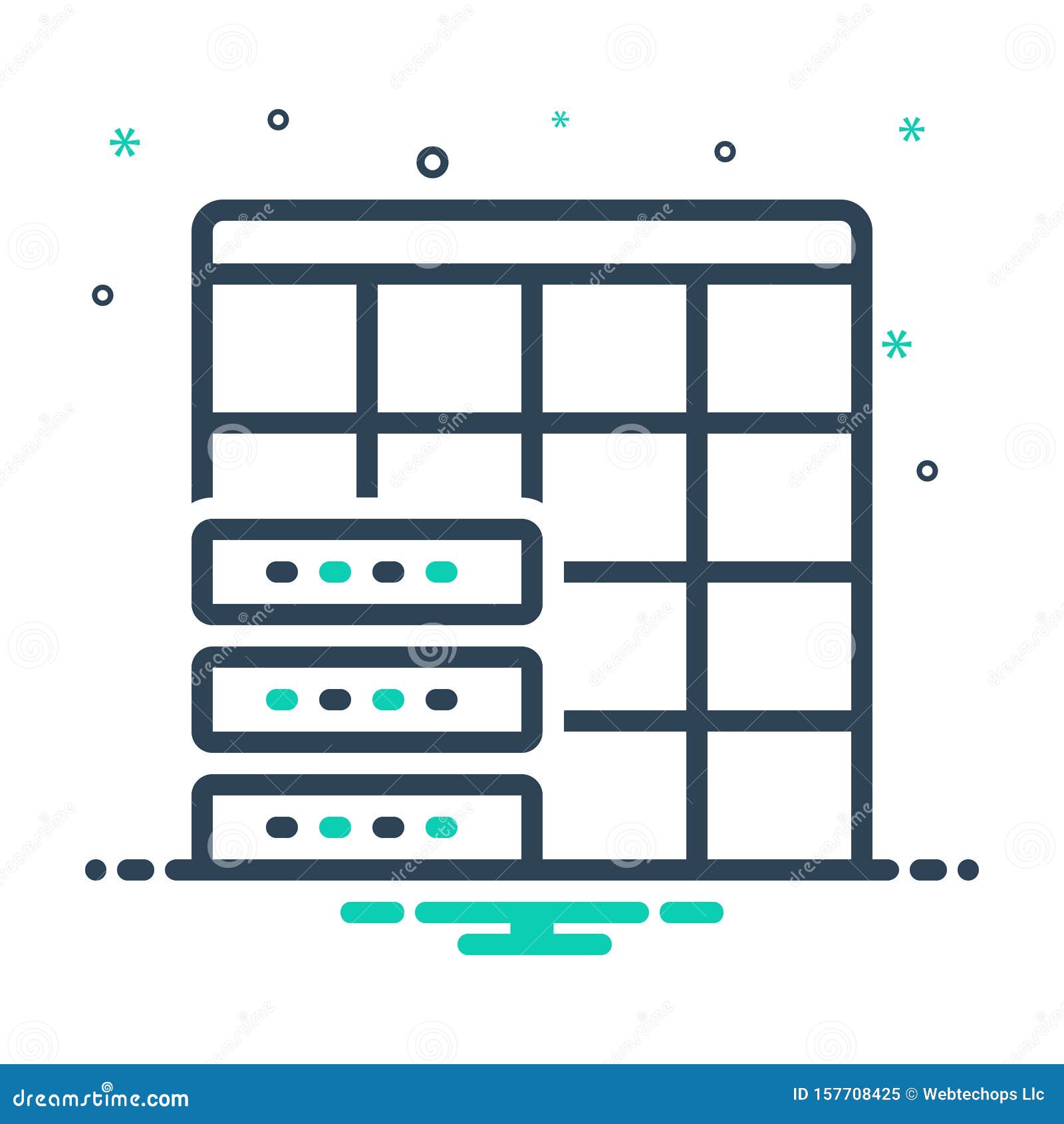 Black Mix Icon for Datatable, Table and Chart Stock Vector ...