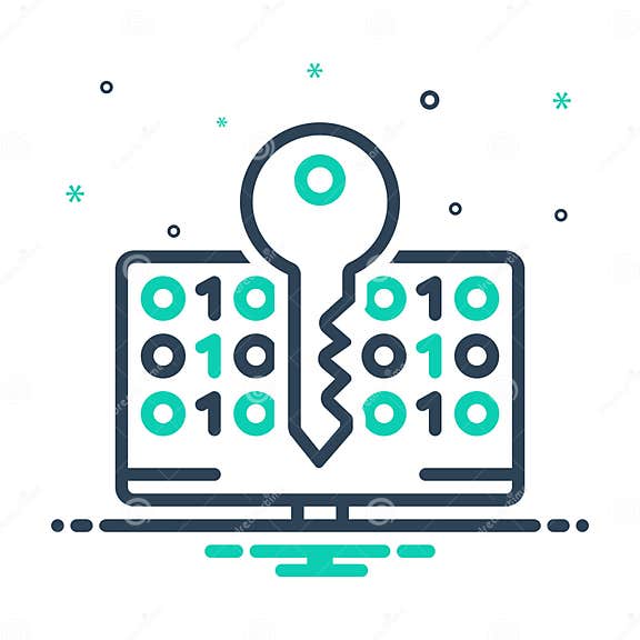 Mix Icon for Decrypting, Cybersecurity and Technology Stock Vector ...