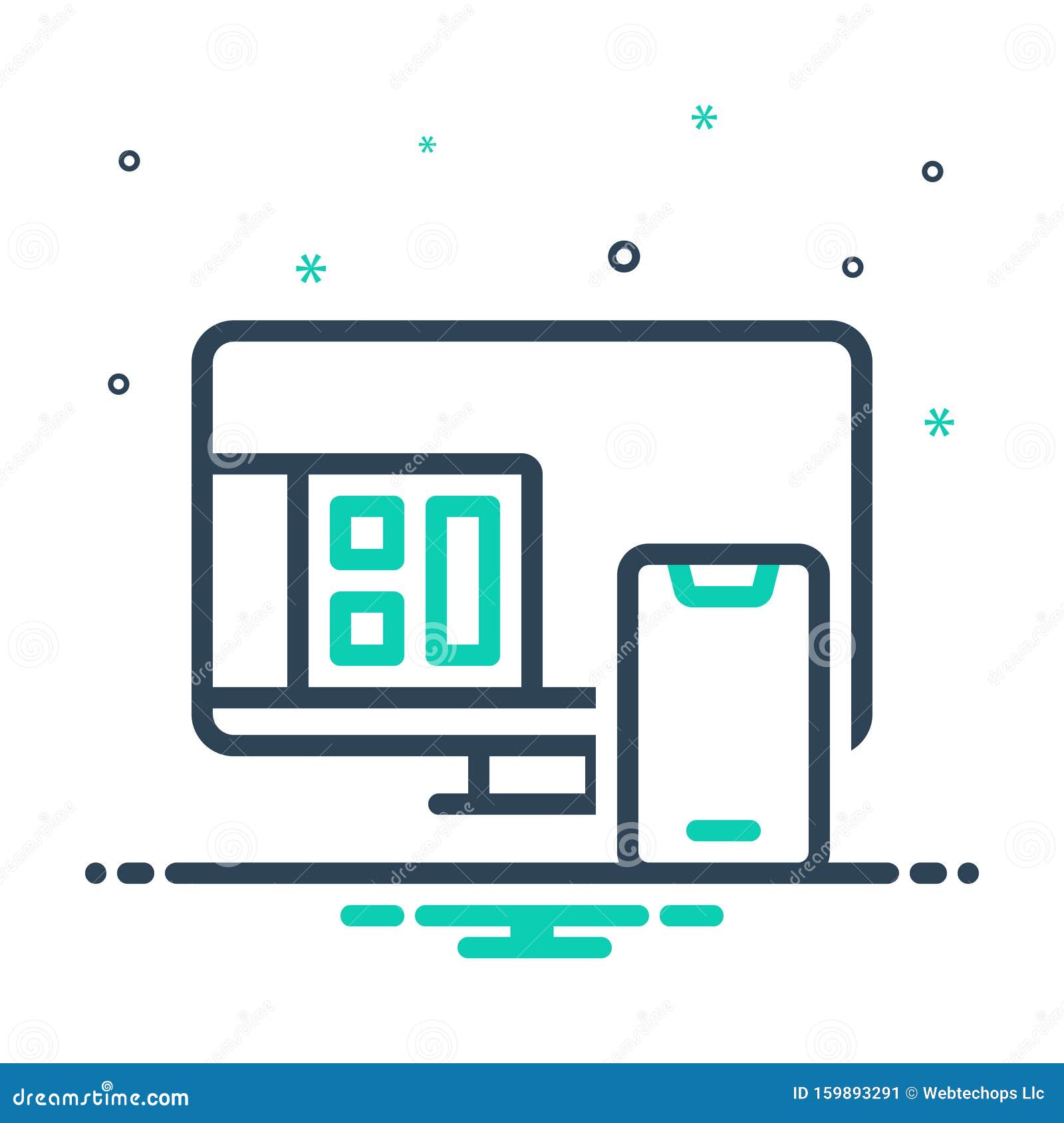 Mix Icon for Devices, Electronic and Desktop Stock Vector ...