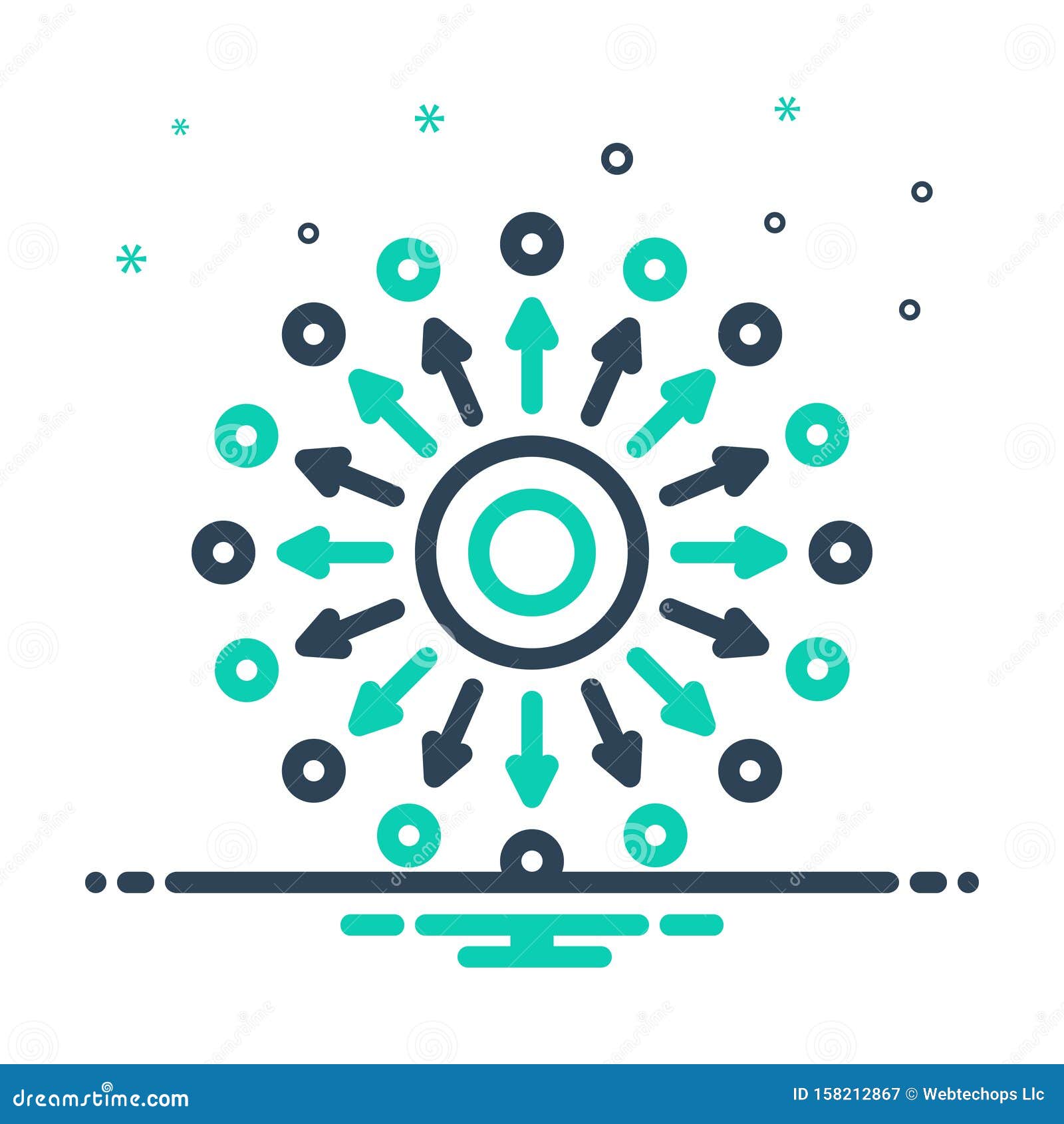 Mix Icon for Diffusion, Spreading and Dissemination Stock Illustration ...