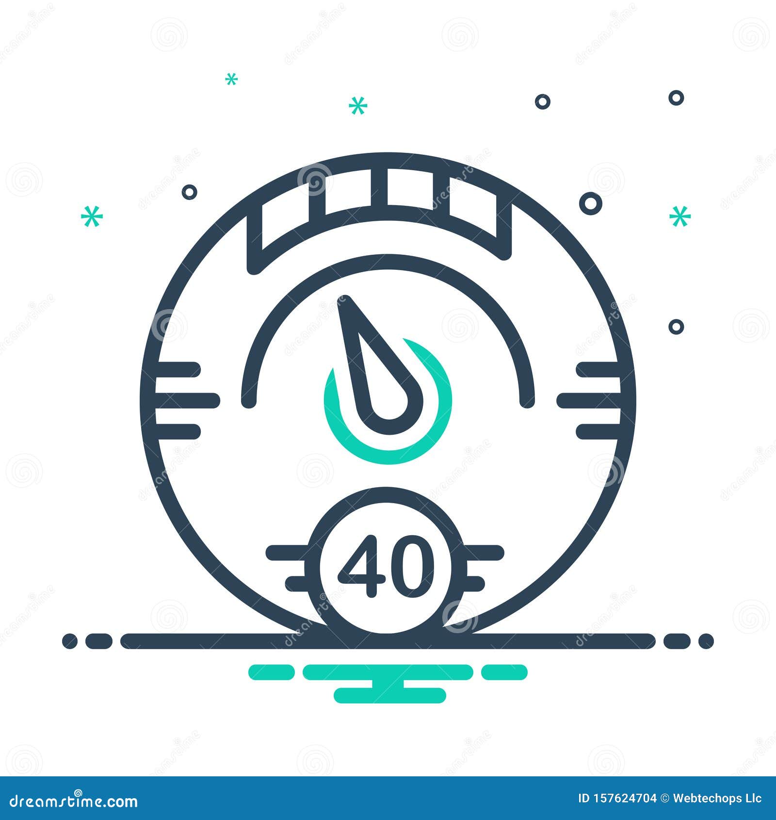 Black Mix Icon for Digital Gauge, Speedometer and Meter Stock Vector - Illustration of ...