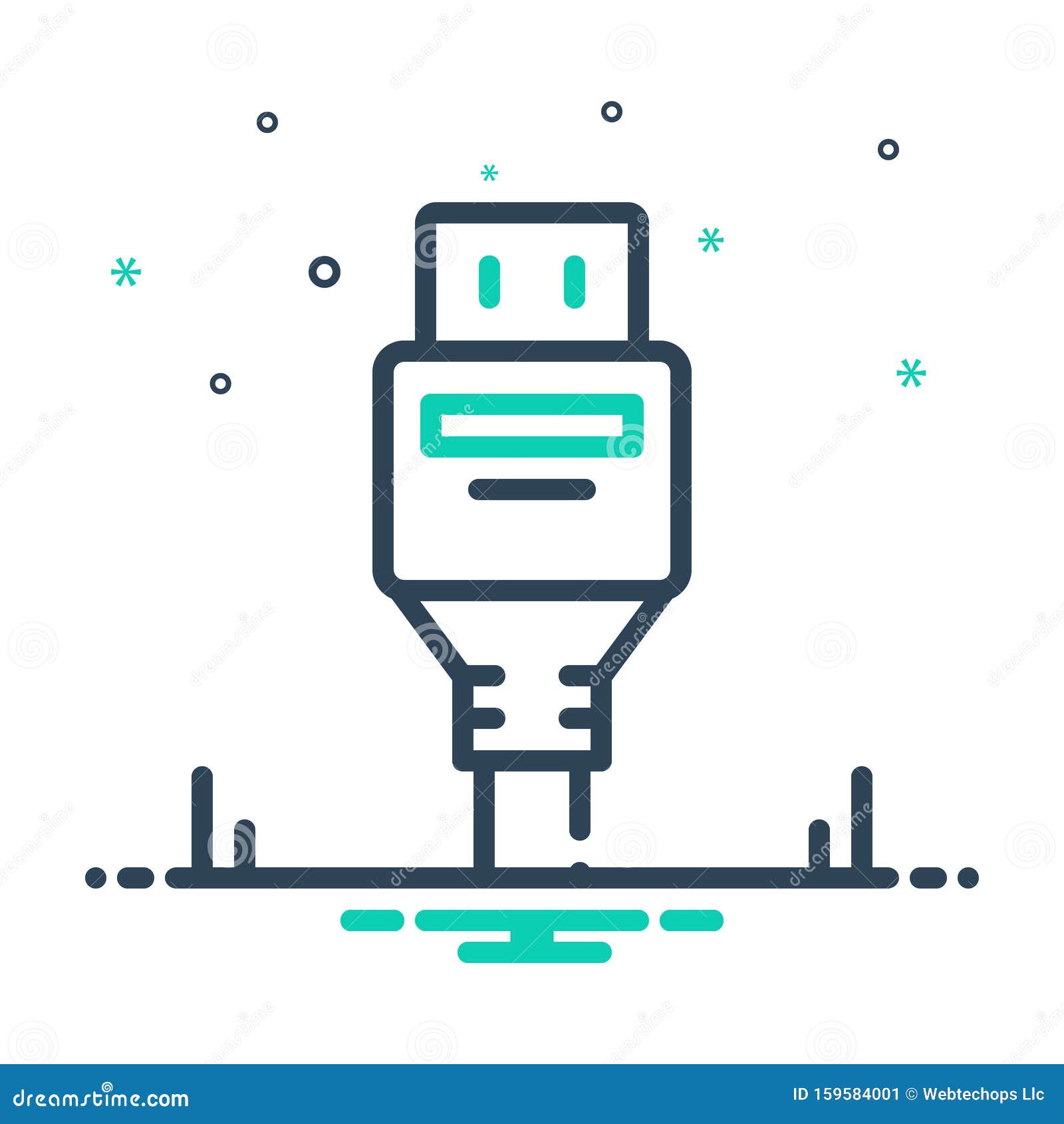 Mix Icon for Displayport, Connector and Usb Stock Vector - Illustration ...