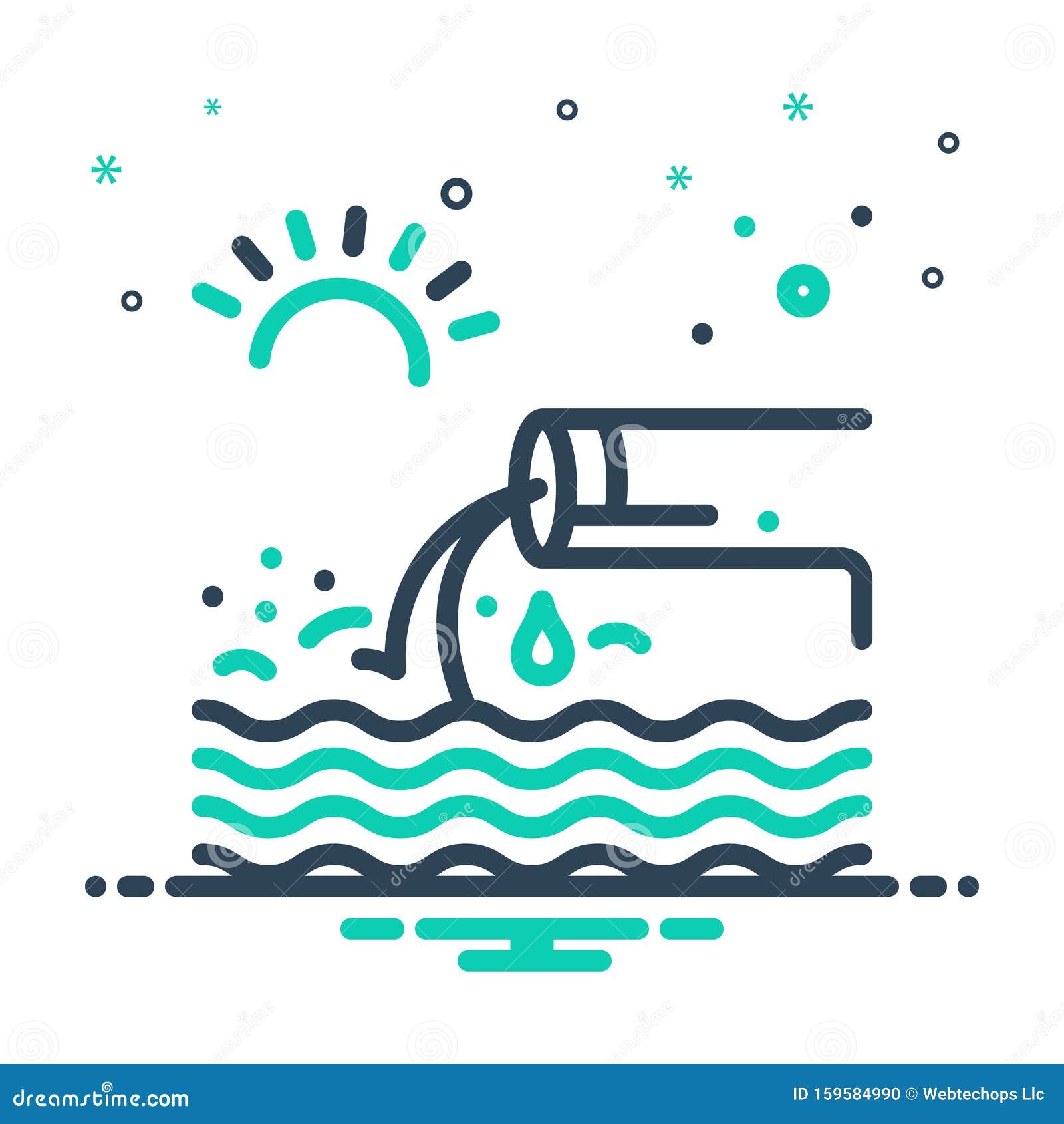 Mix Icon for Effluent, Flow and Stream Stock Vector - Illustration of ...