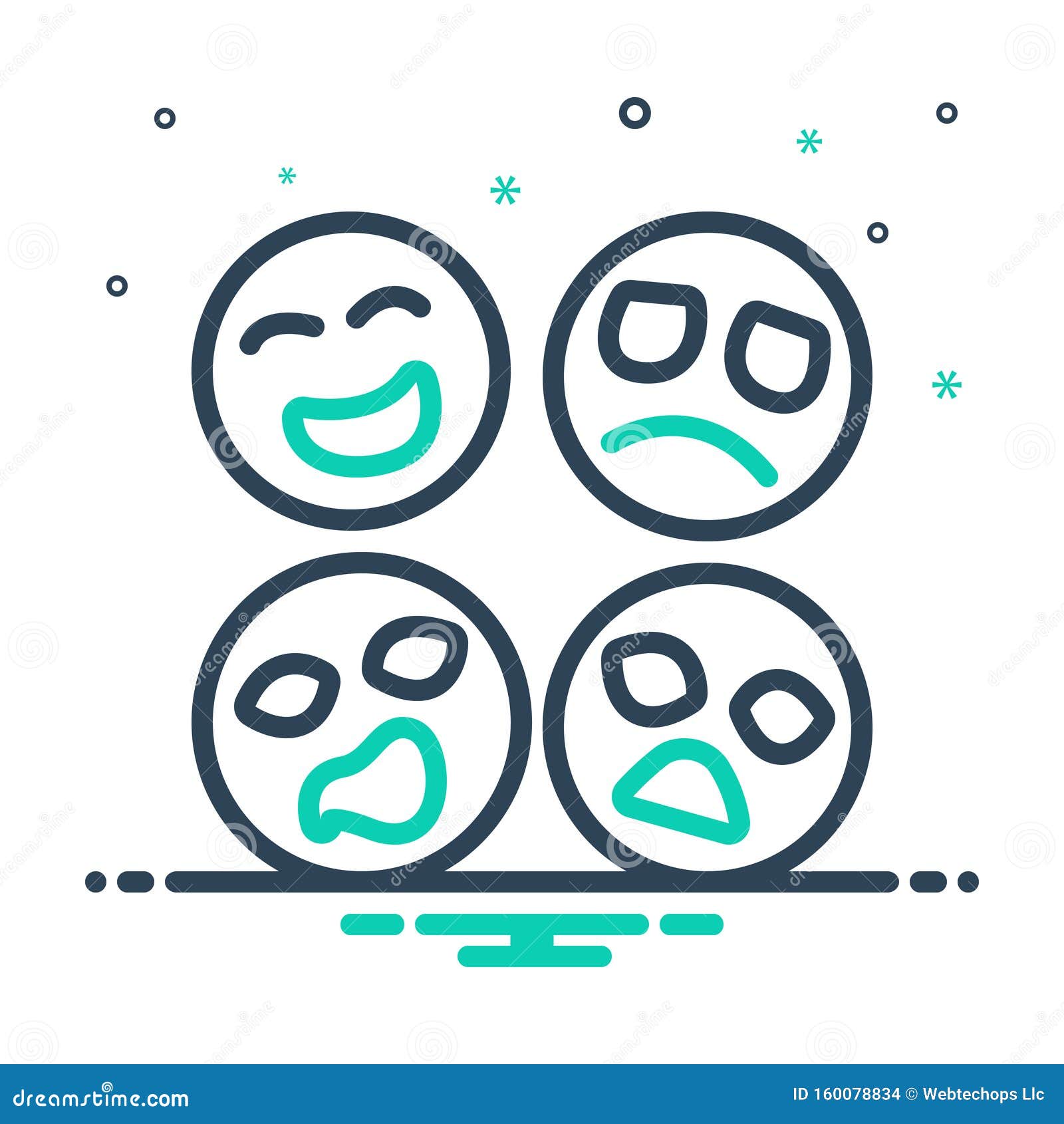 Mix Icon for Emotion, Feeling and Sense Stock Vector - Illustration of ...