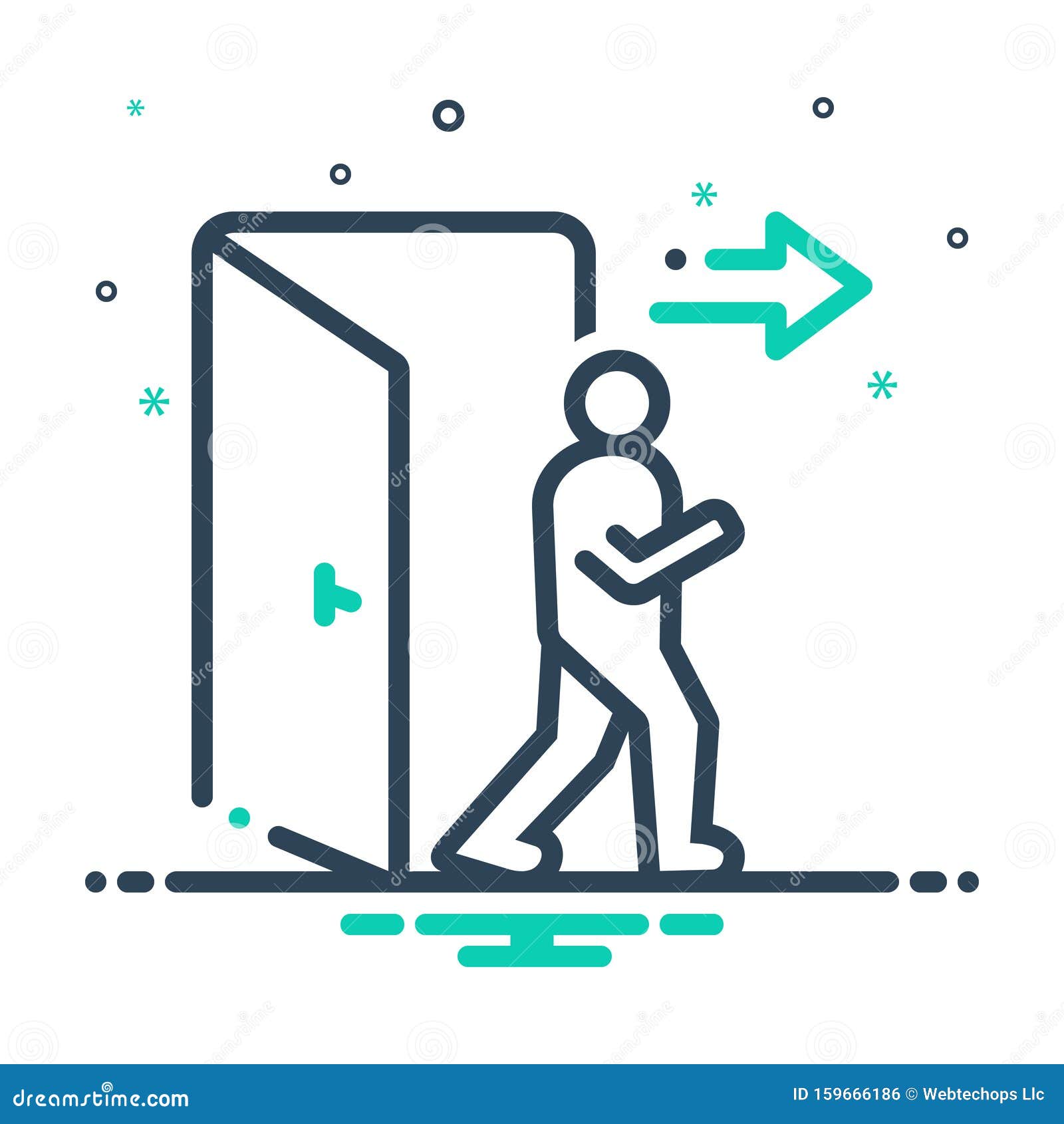 Mix Icon for Exit, Egress and Evacuation Stock Illustration ...