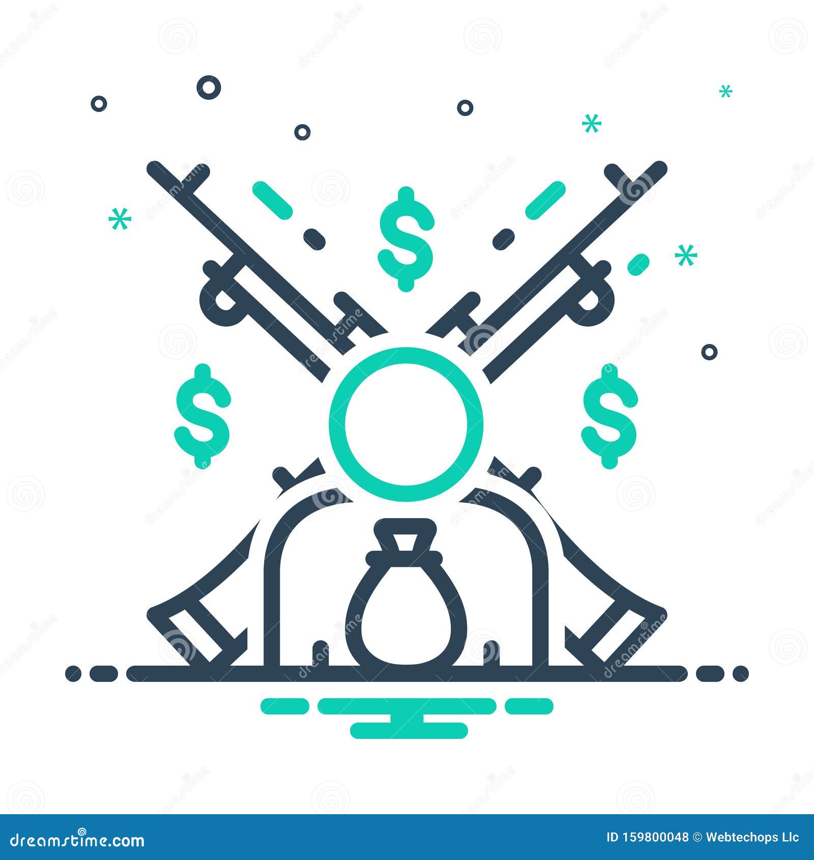 Mix Icon for Feudalism, Feudality and Robbery Stock Vector ...