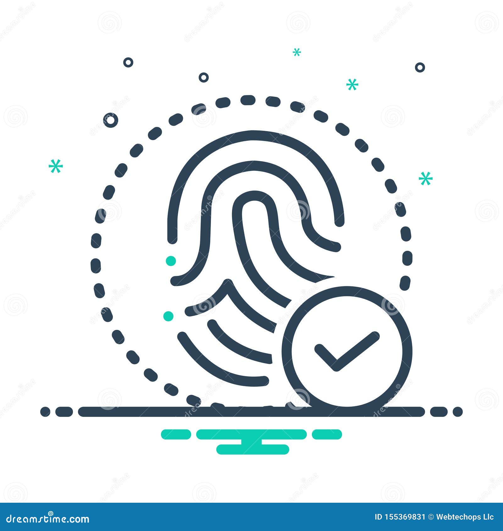 Mix Icon for Fingerprint Identity, Thumbprint and Identification Stock ...