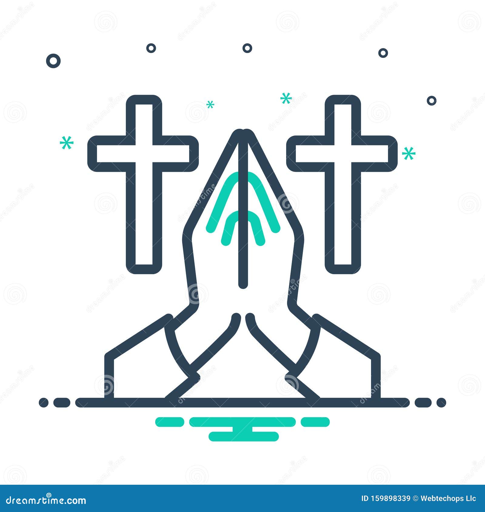 Mix Icon for Invocation, Salutation and Glorification Stock Vector ...