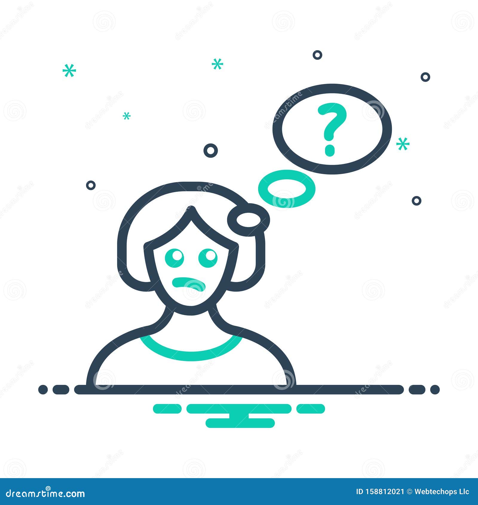 Mix Icon For Thinking, Brooding And Musing Cartoon Vector ...