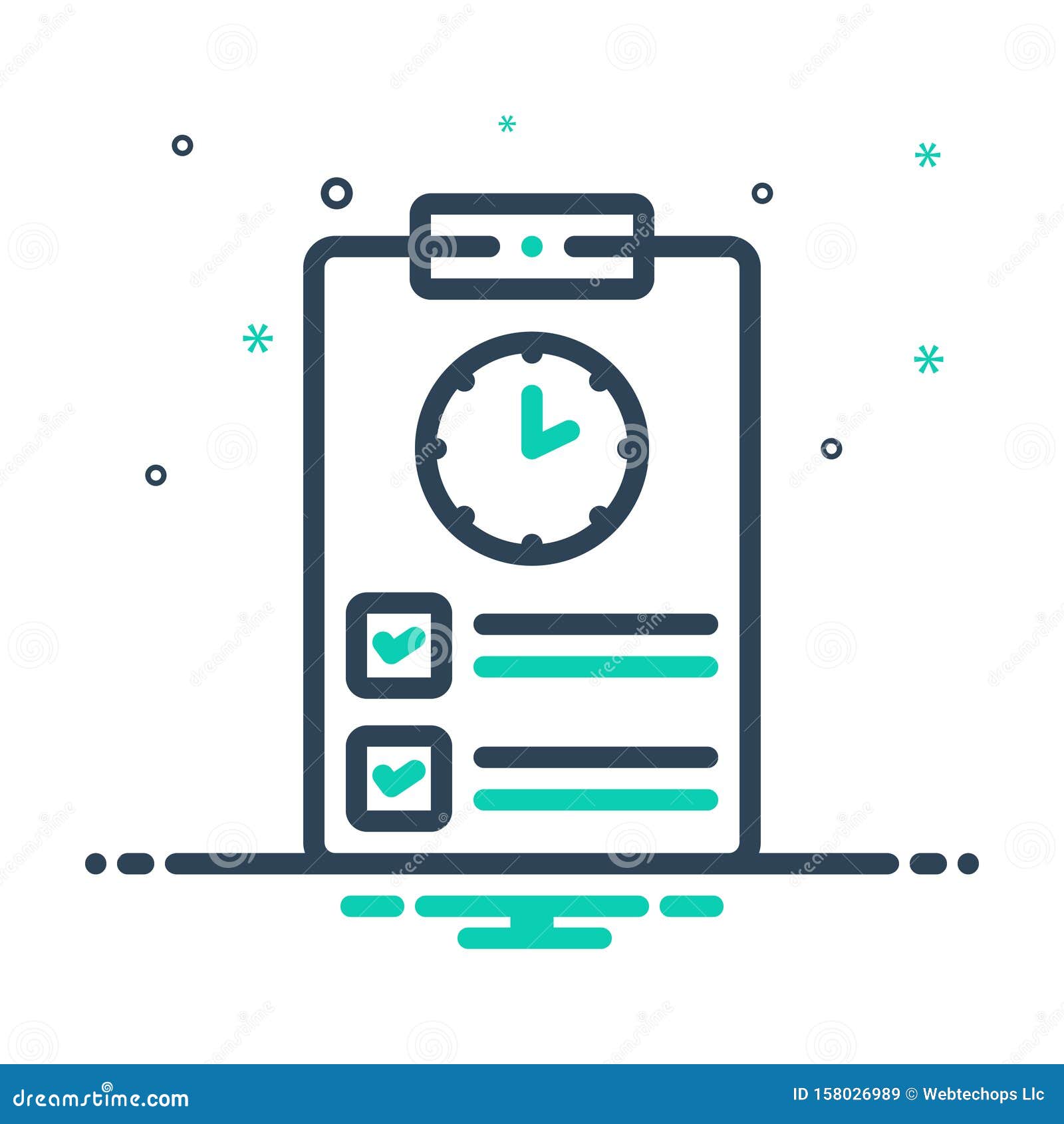 Black Mix Icon for Timesheet, Countdown and Overtime Stock Vector ...