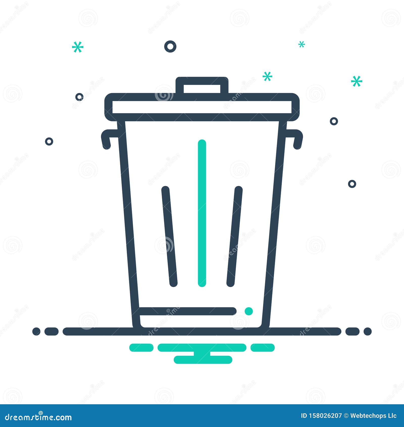 Black Mix Icon for Trash, Dustbin and Waste Stock Vector - Illustration ...