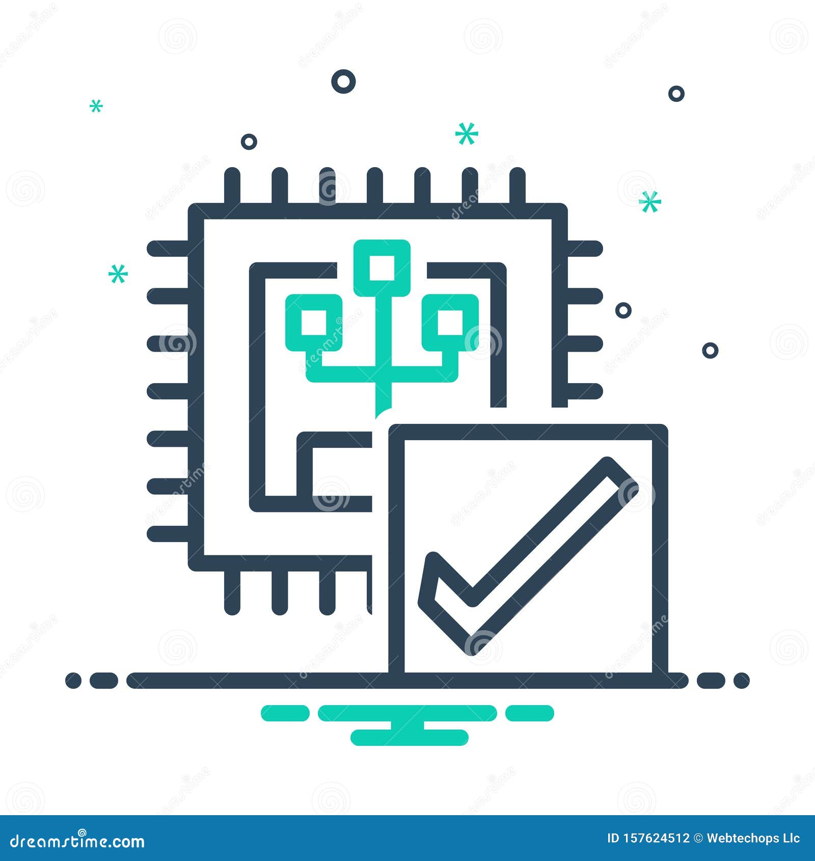 Black Mix Icon for Verify, Calibrate and Inquire Stock Vector ...