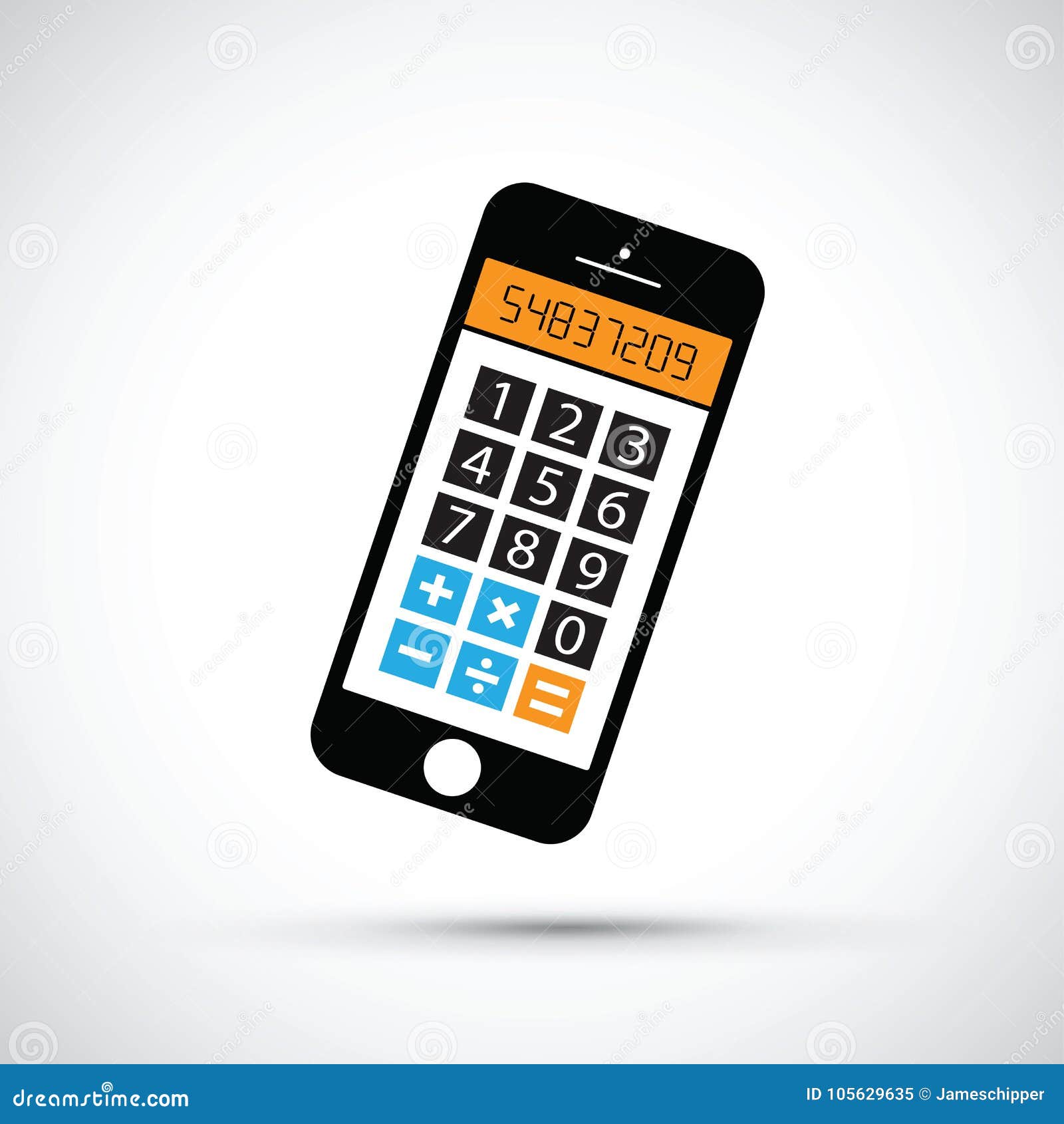 Mobile phone calculator stock vector. Illustration of data - 105629635