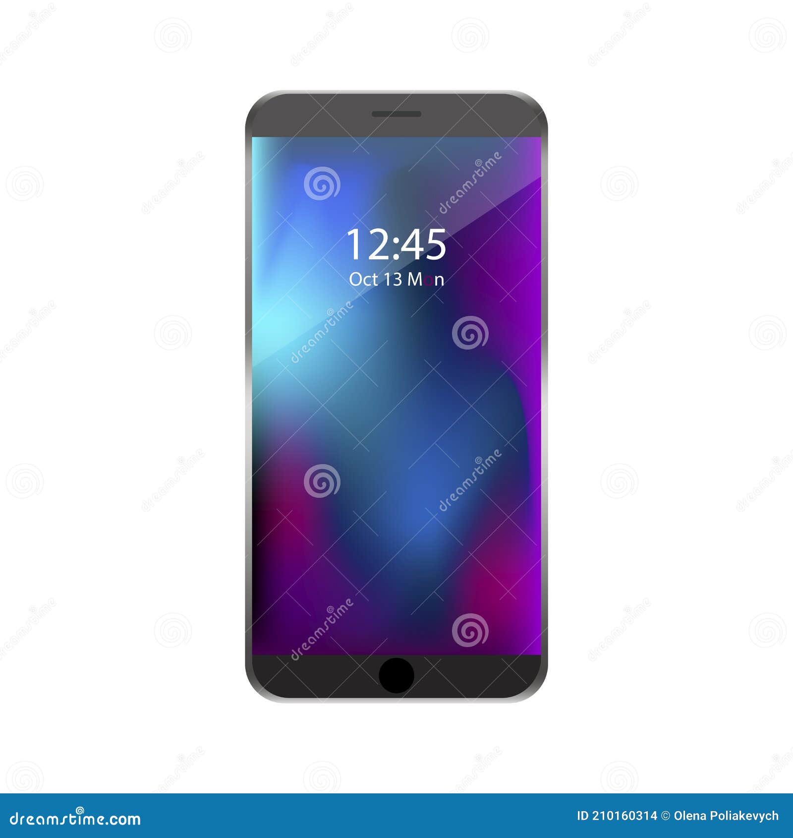 Black Mobile Phone Color Screen. Image for Mobile Device Design ...