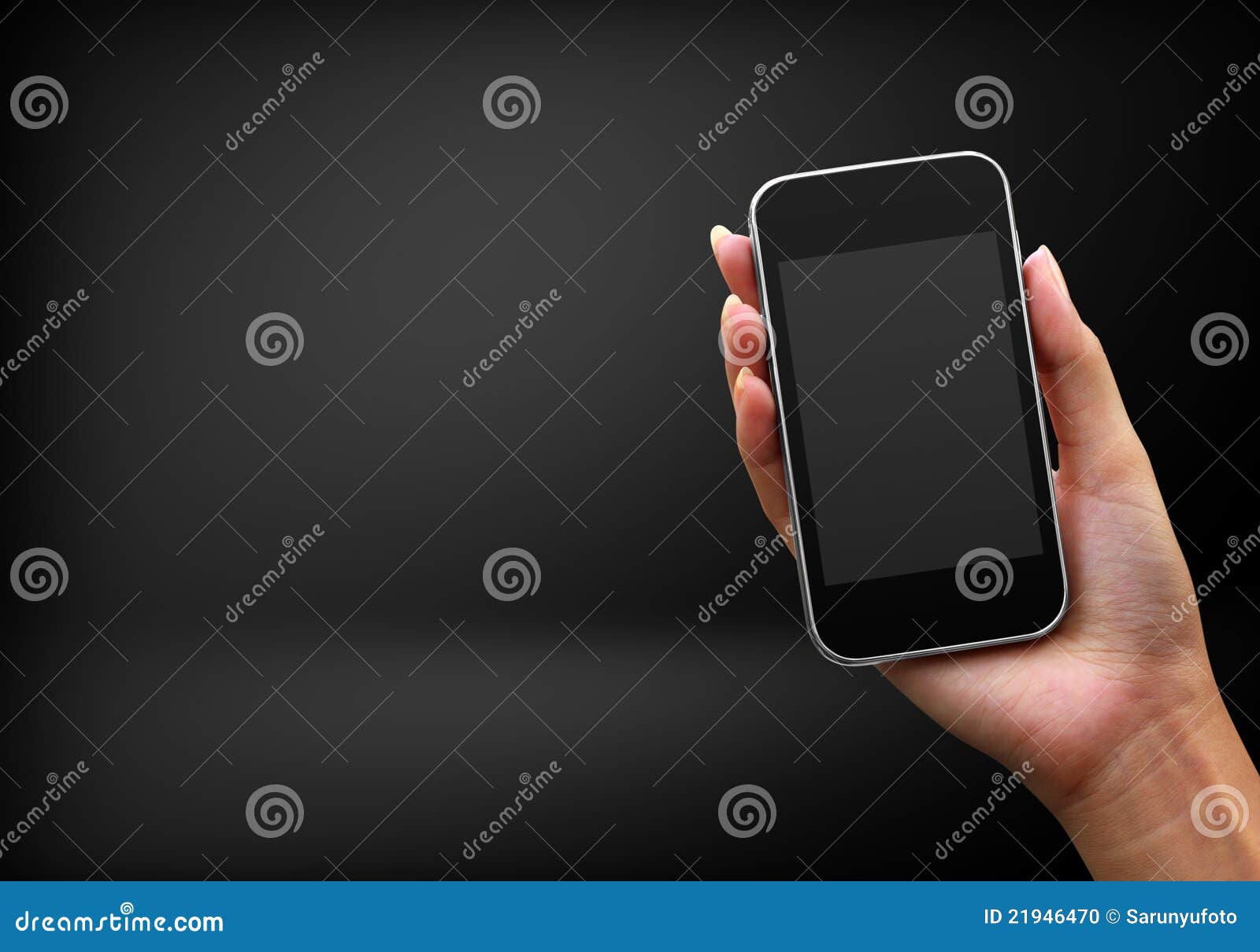 Black mobile phone in hand stock photo. Image of keyboard - 21946470