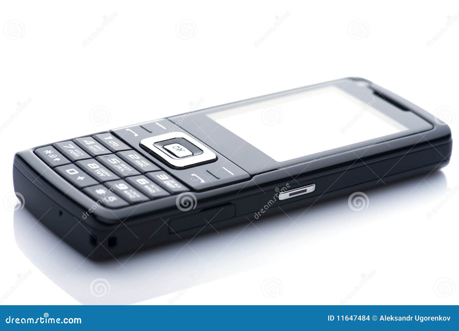 Black Mobile Phone Isolated on Stock Photo - Image of internet, cell ...