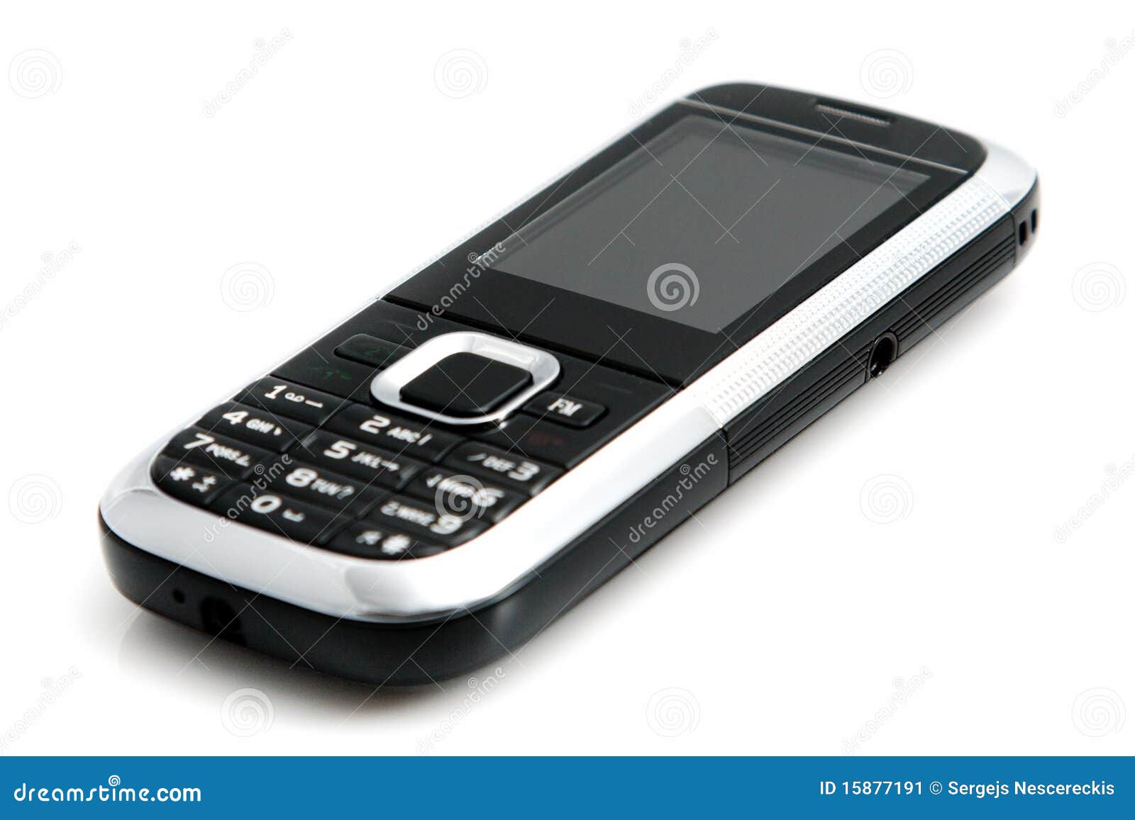 Black Mobile Phone Isolated on White. Stock Image - Image of medium ...