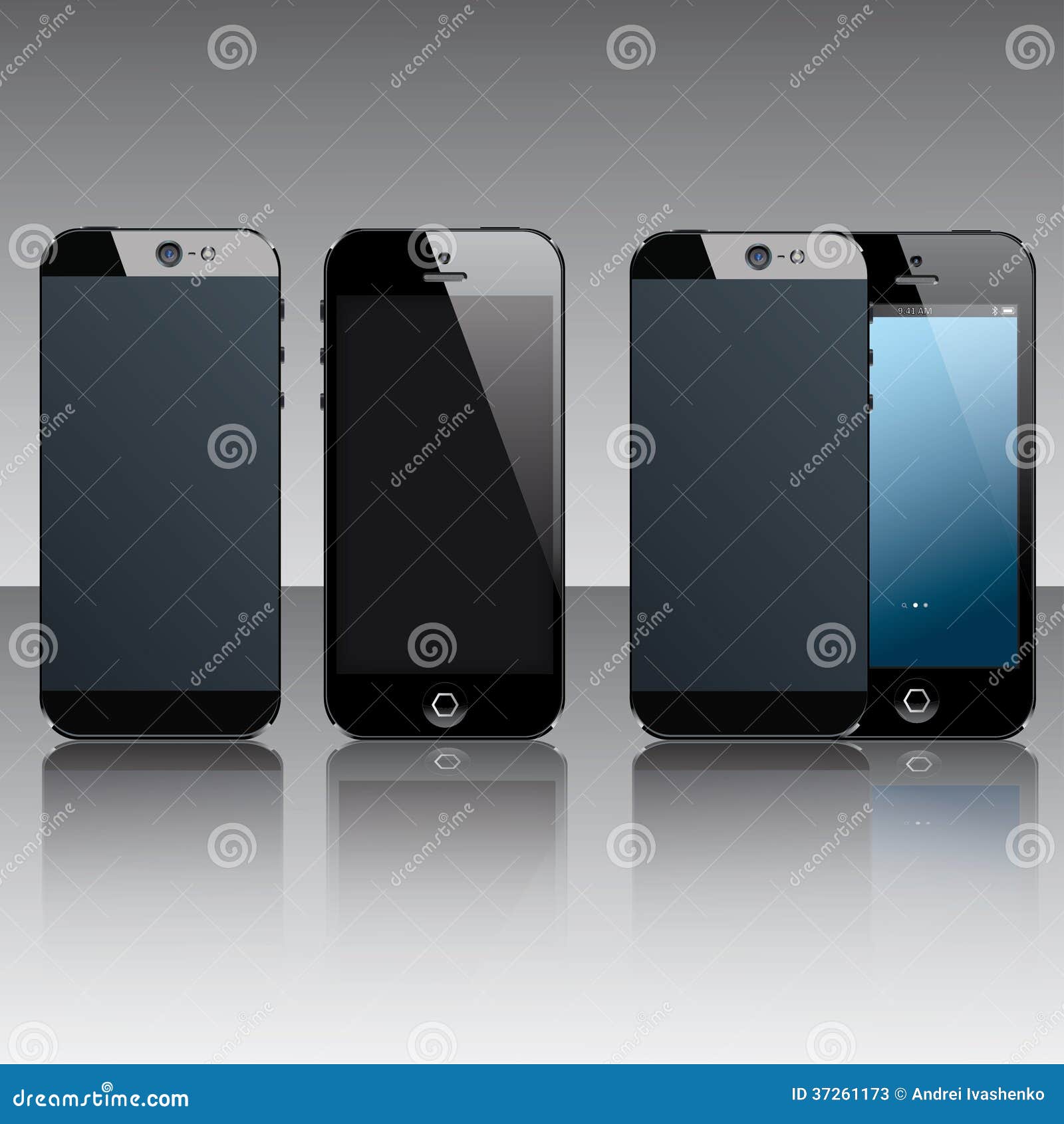 Black mobile phones stock vector. Illustration of screen - 37261173