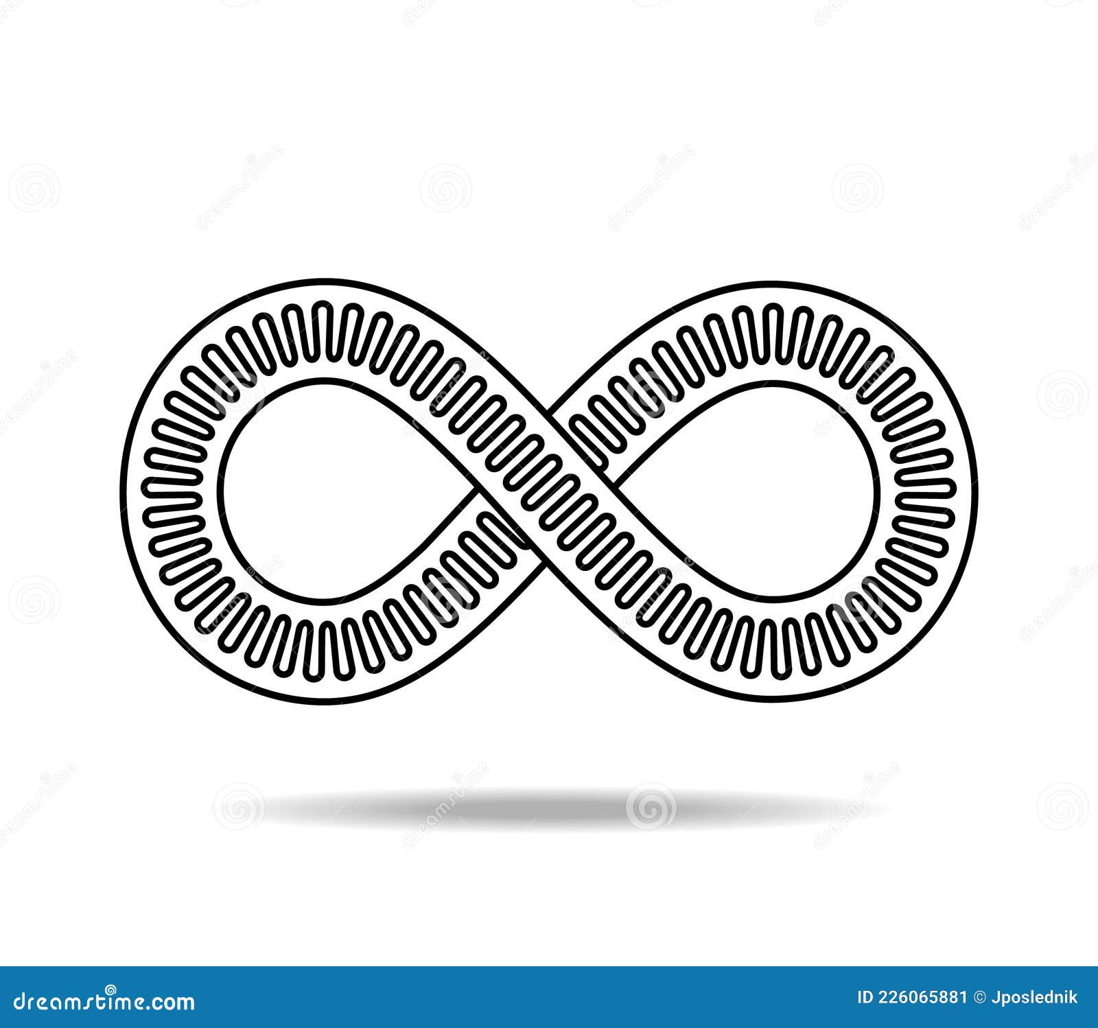 Black Mobius Loop Made Of Three Lines Inner One Undulating The Sign