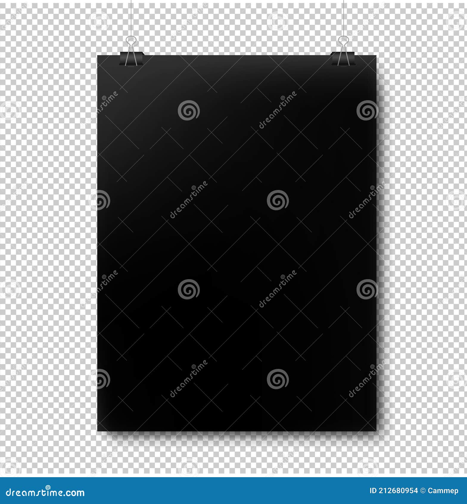 Black Mockup Poster Isolated Transparent Background Stock Vector ...