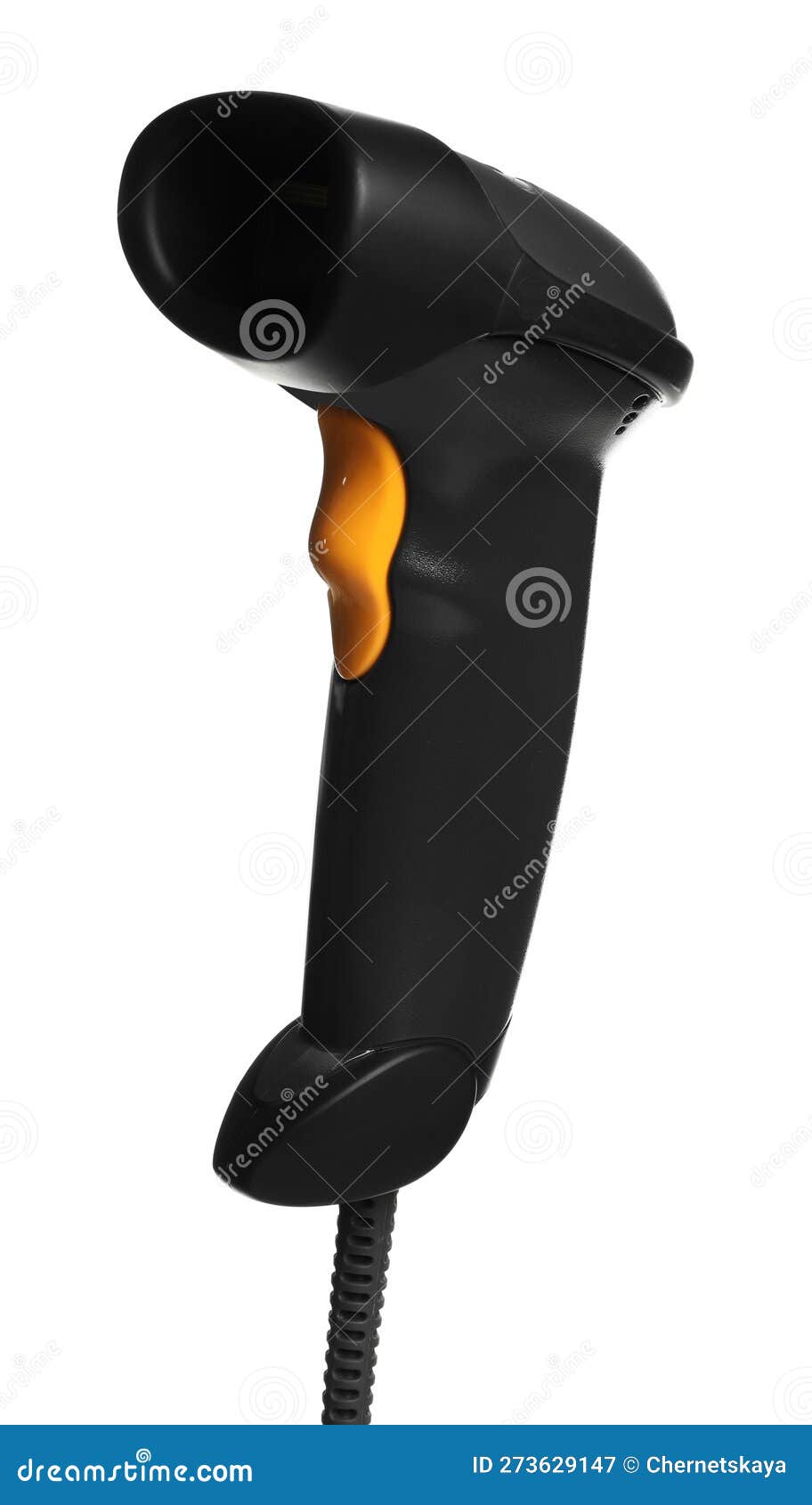 Black Modern Barcode Scanner Isolated on White Stock Image - Image of ...