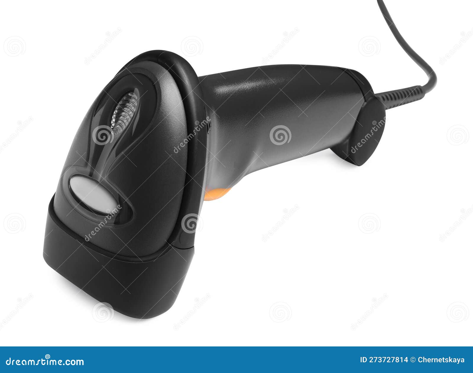 Black Modern Barcode Scanner Isolated on White Stock Photo - Image of ...