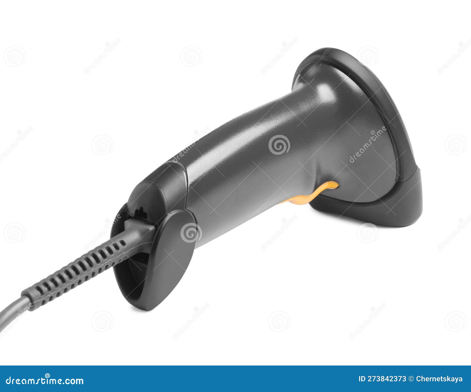 Black Modern Barcode Scanner Isolated on White Stock Image - Image of ...