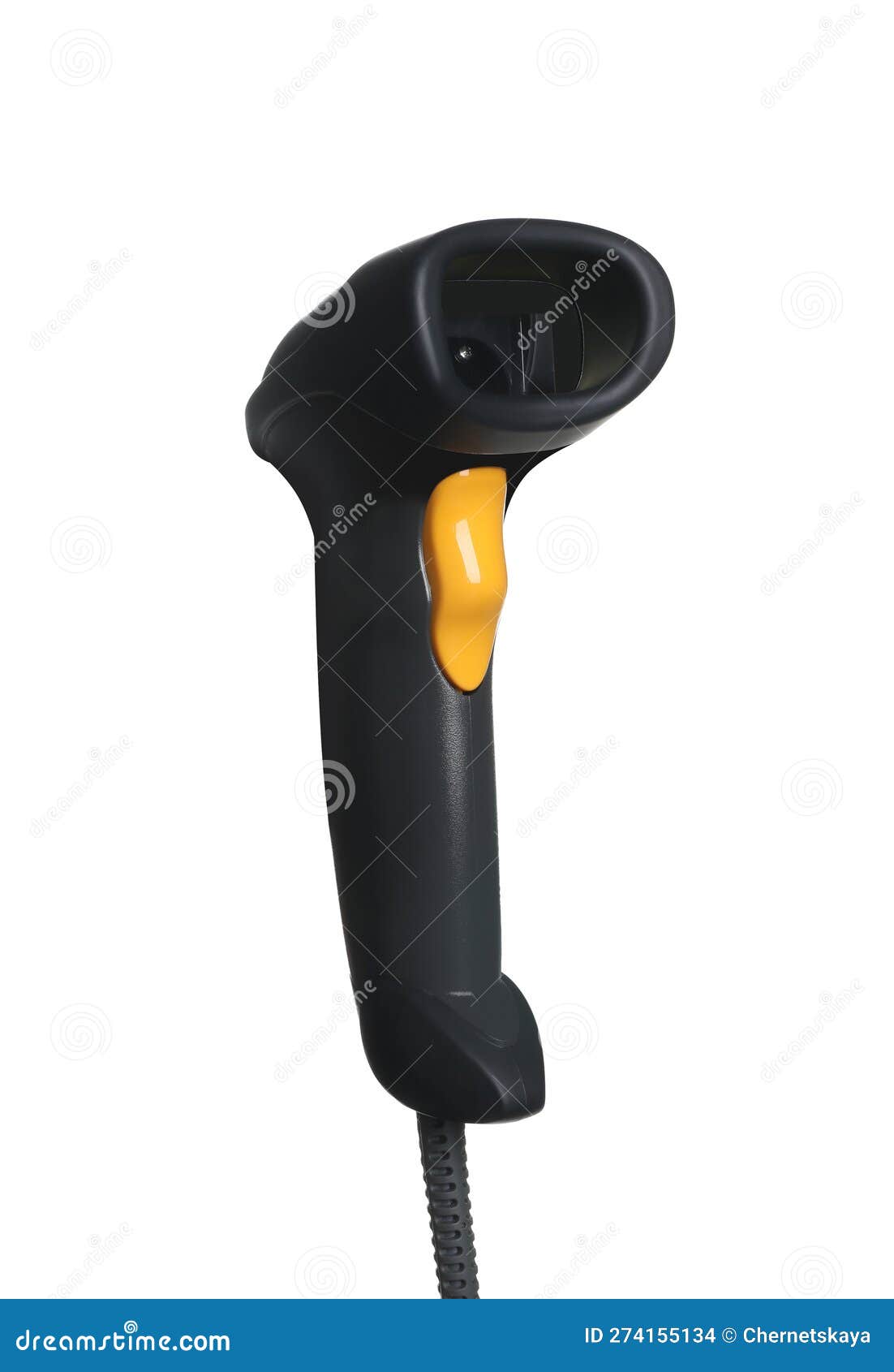 Black Modern Barcode Scanner Isolated on White Stock Photo - Image of ...