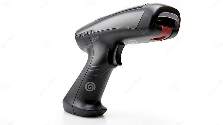 Black Modern Barcode Scanner Isolated on White, AI Generative Stock ...