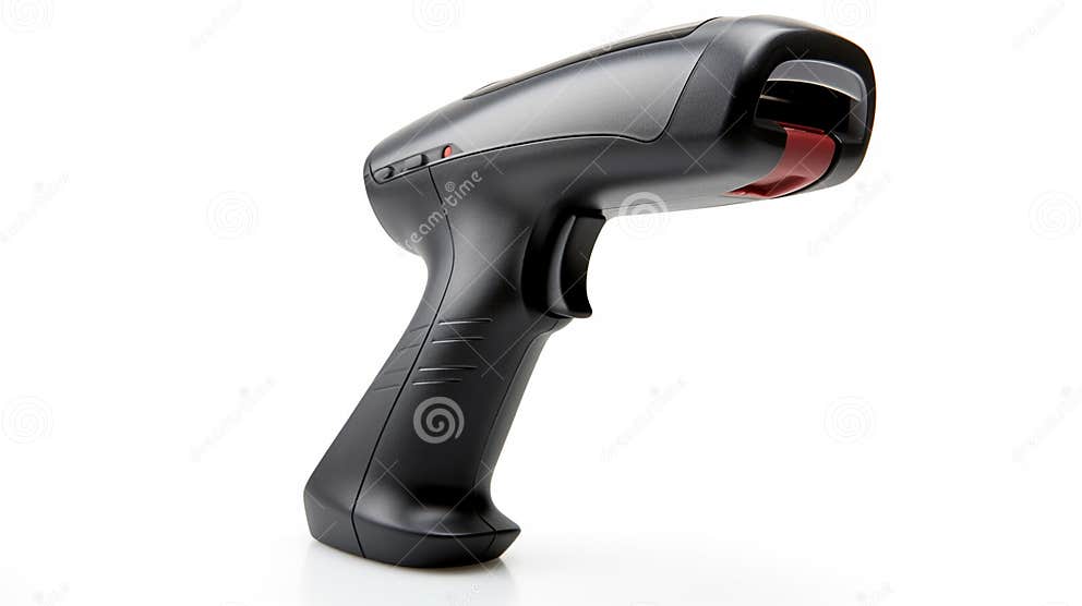 Black Modern Barcode Scanner Isolated on White, AI Generative Stock ...