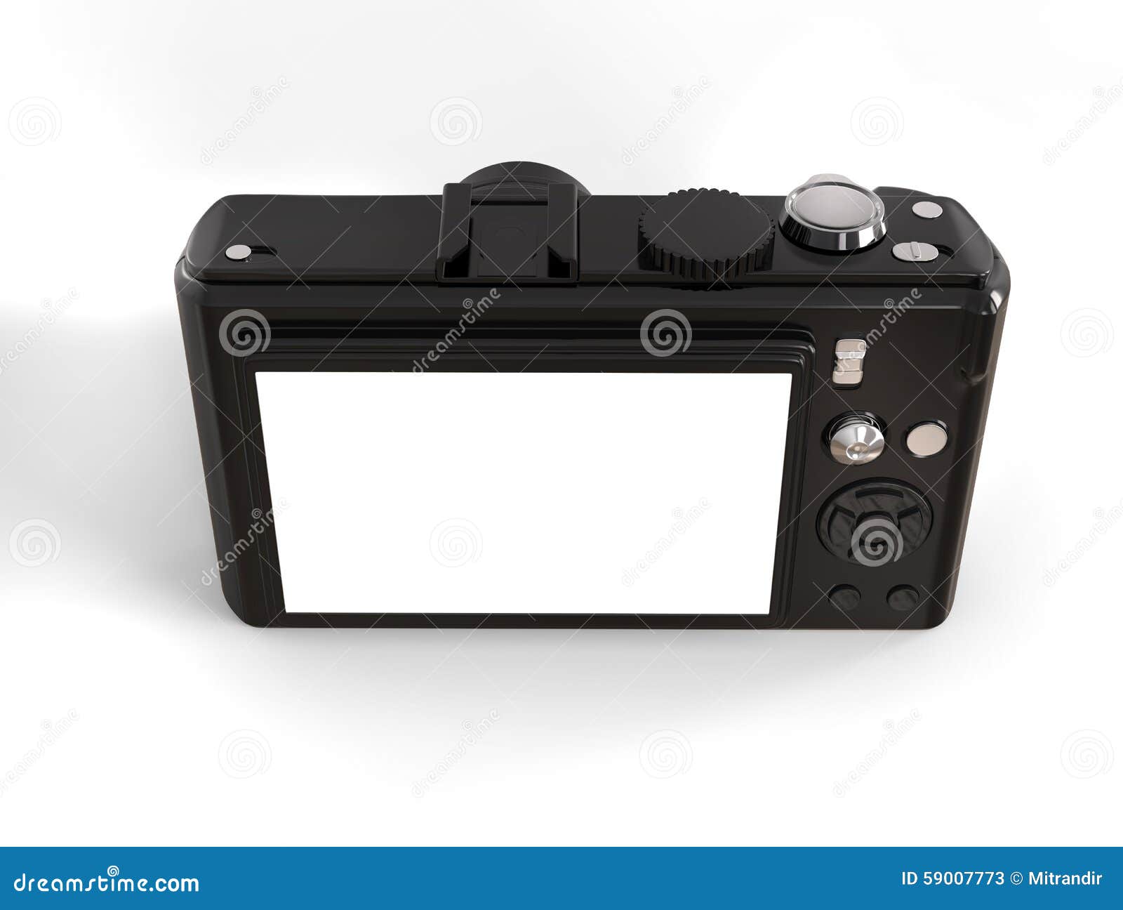 Black Modern Compact Digital Photo Camera - Back Top View Stock Image ...