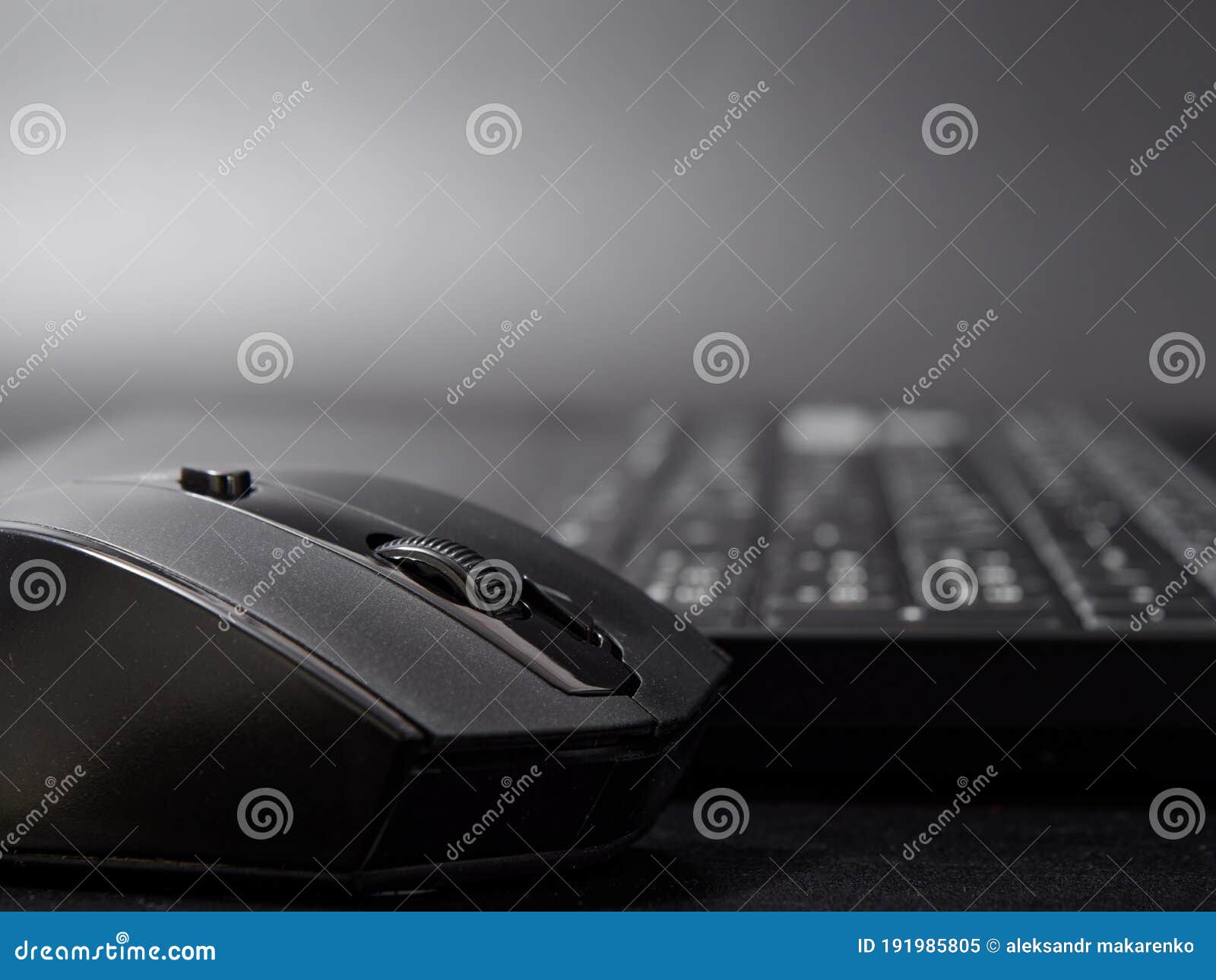 Black Modern Computer Mouse on Dark Background Stock Image - Image of ...