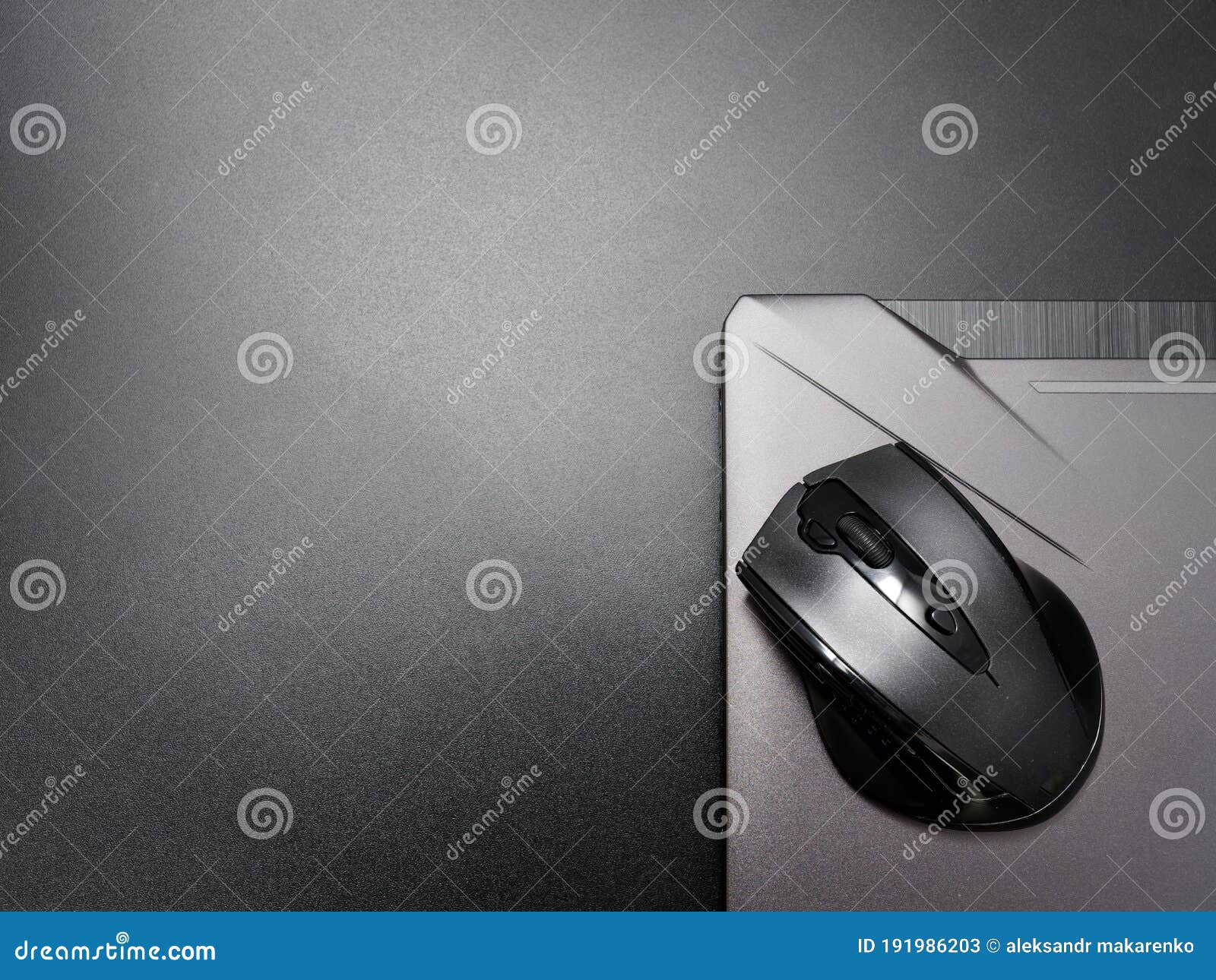 Black Modern Computer Mouse on Dark Background Stock Image - Image of ...