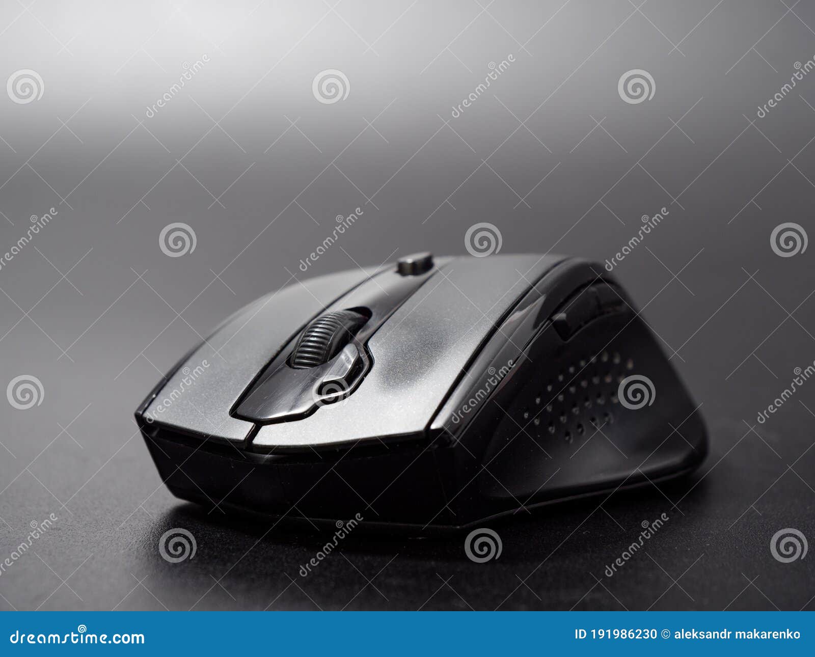 Black Modern Computer Mouse on Dark Background Stock Photo - Image of ...