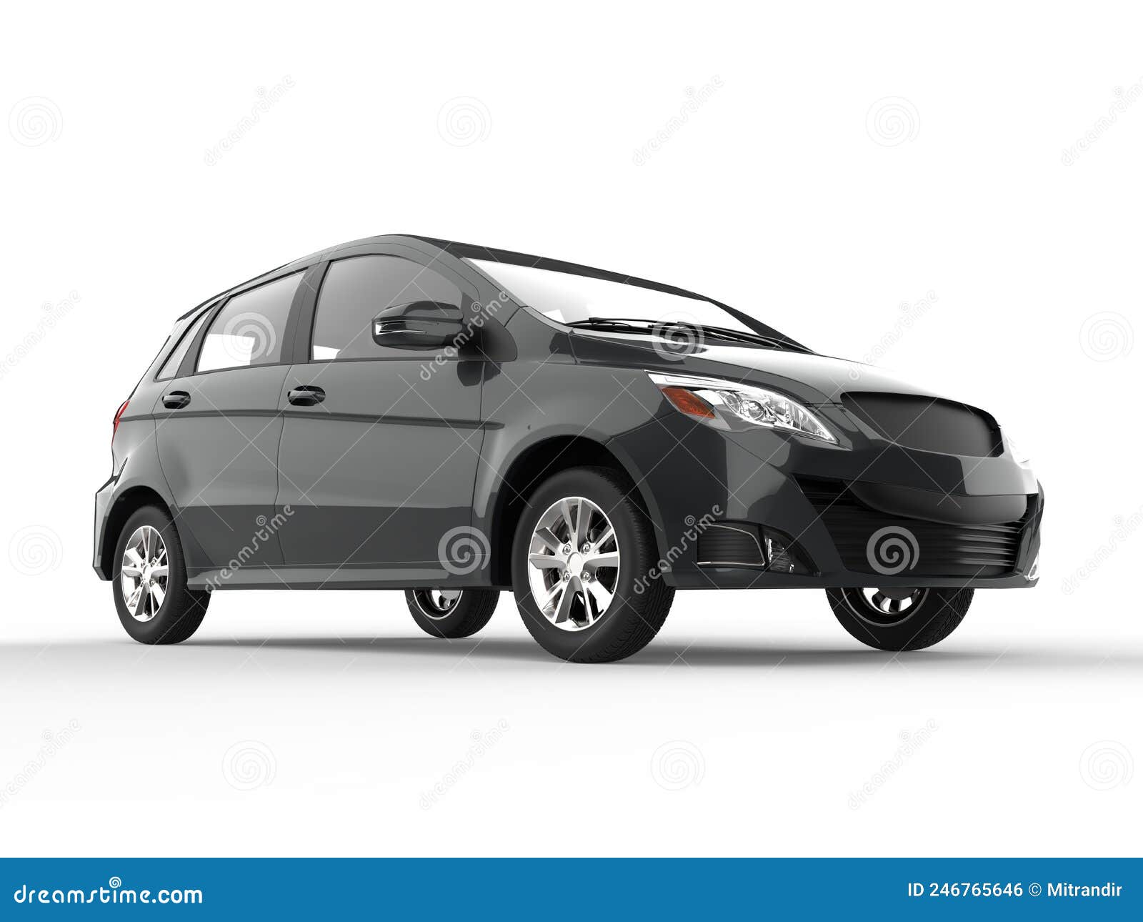 Black Modern Generic Compact Small Car - Low Angle Shot Stock ...