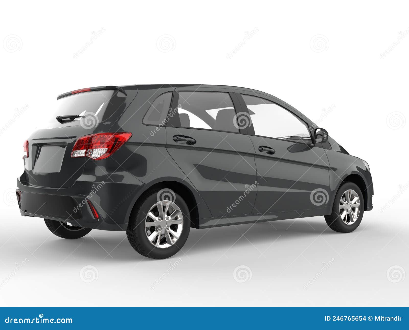 Black Modern Generic Compact Small Car - Side View Stock Illustration ...