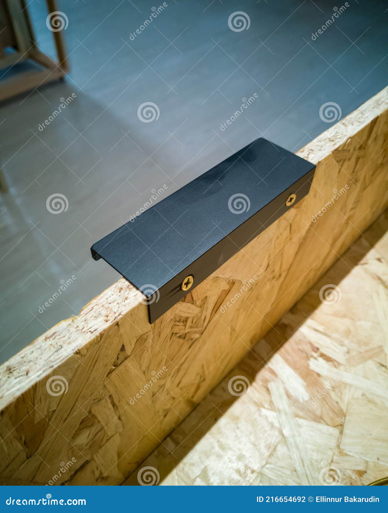 Black Modern Handle. Opened Kitchen Drawer, Kitchen in a Bare Finishing ...