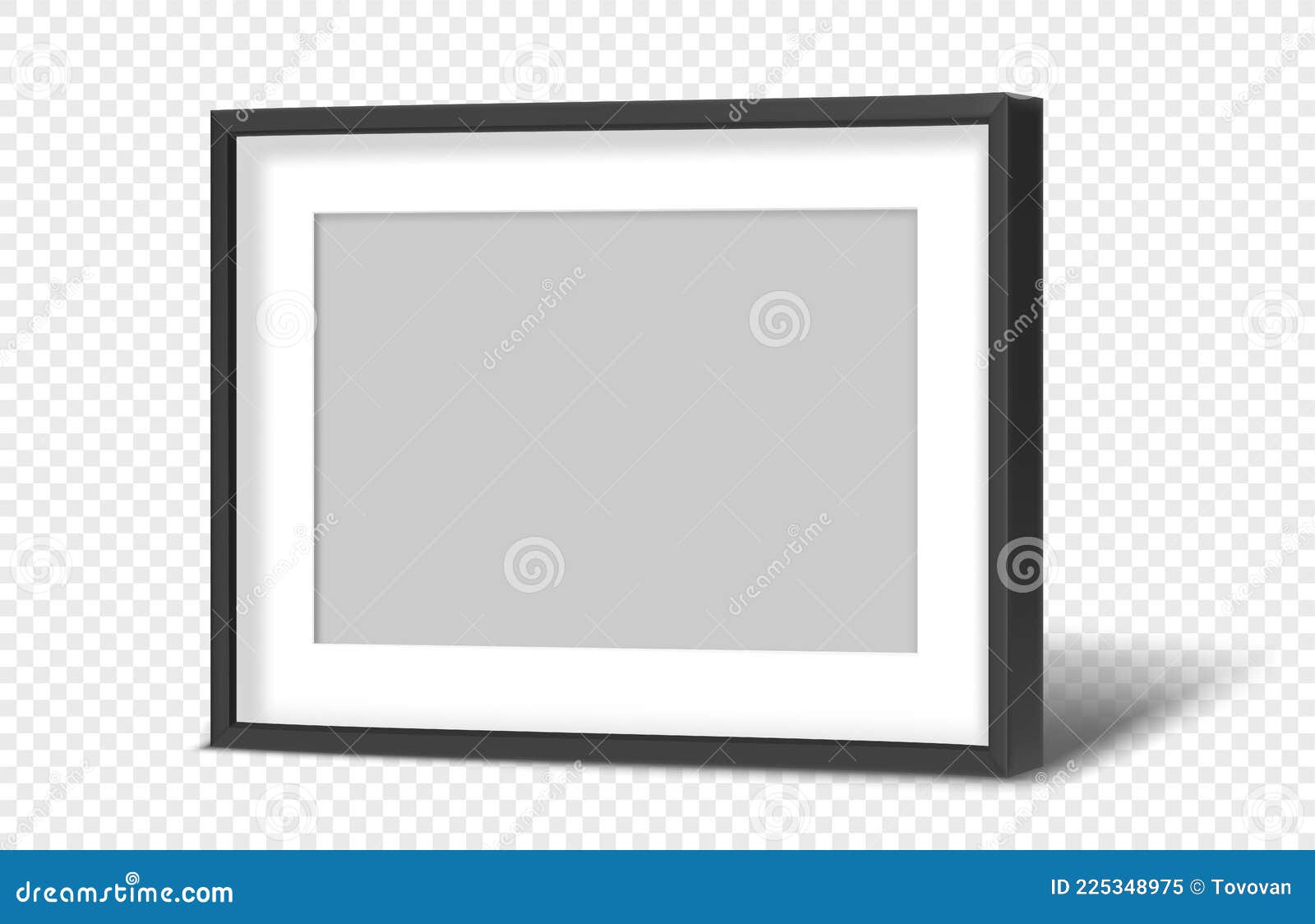 Black Modern Horizontal Photo Frame Stock Vector - Illustration of mock ...