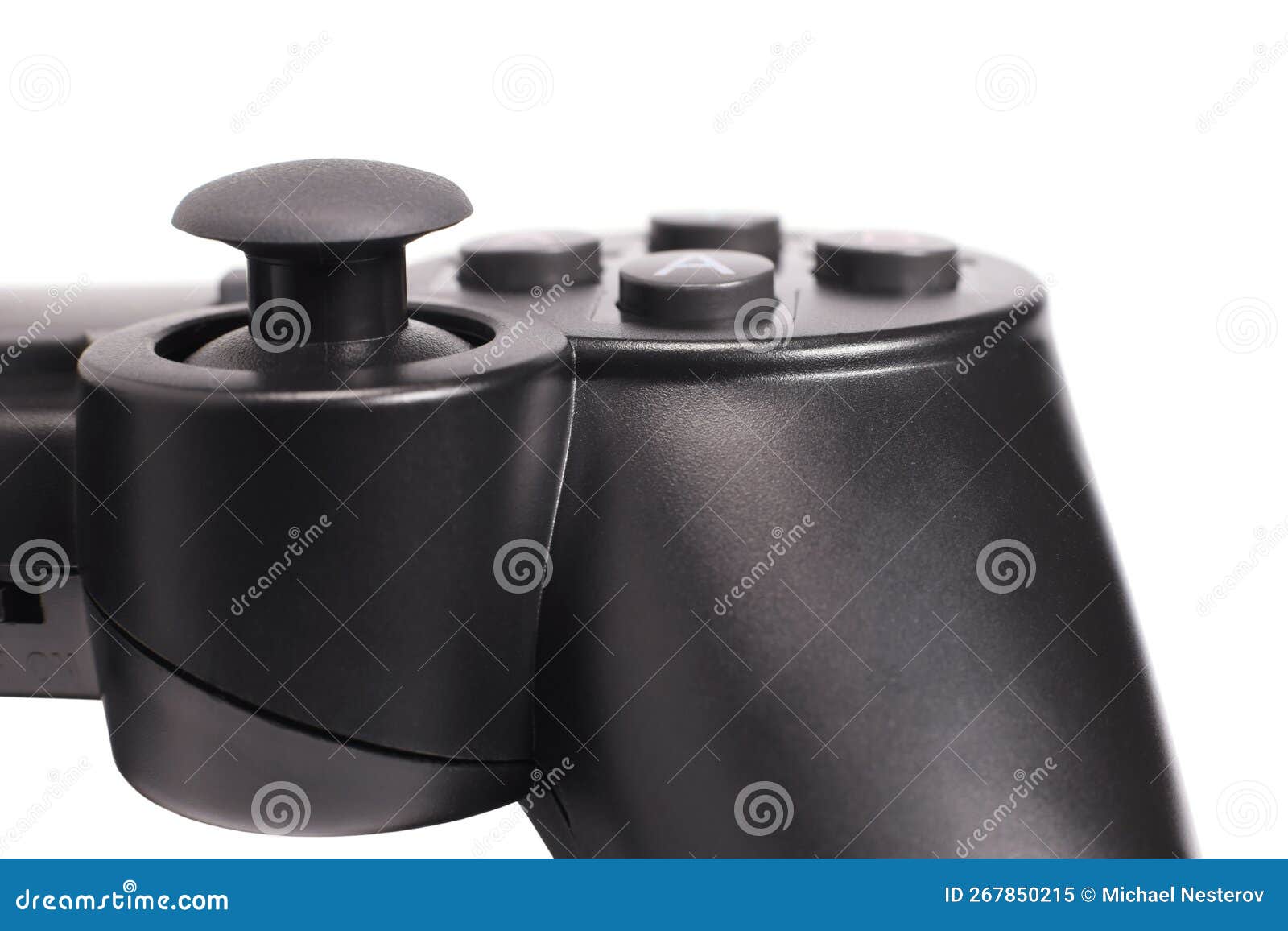 Black Modern Joystick Gamepad Isolated on White. Computer Gaming ...