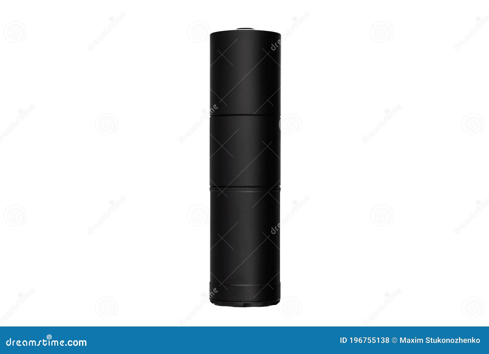 Black Modern Silencer for Weapons. Suppressor that is at the End of an ...