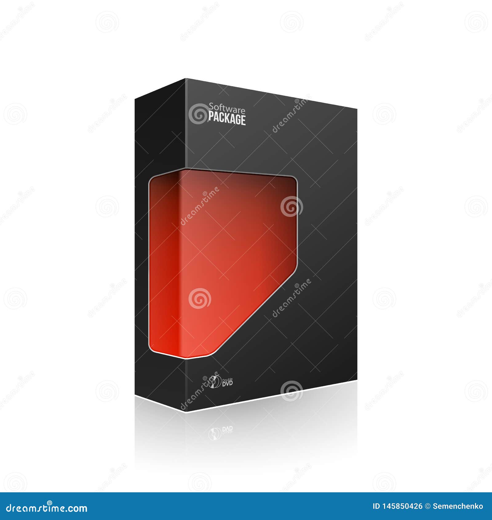 Black Modern Software Product Package Box with Red Window for DVD or CD ...