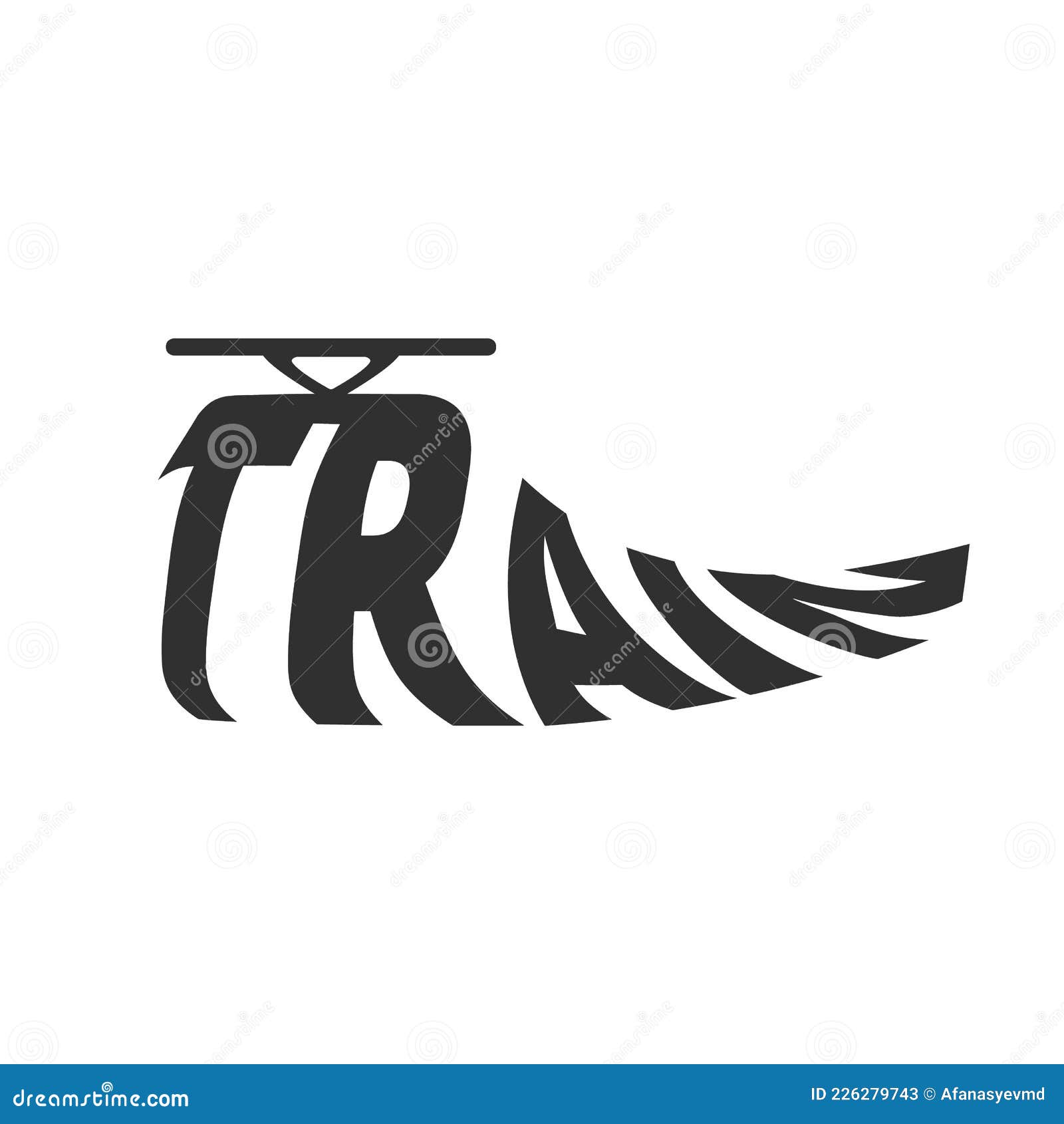 Black Modern Train Logo Isolated on White Background. Design Elements ...