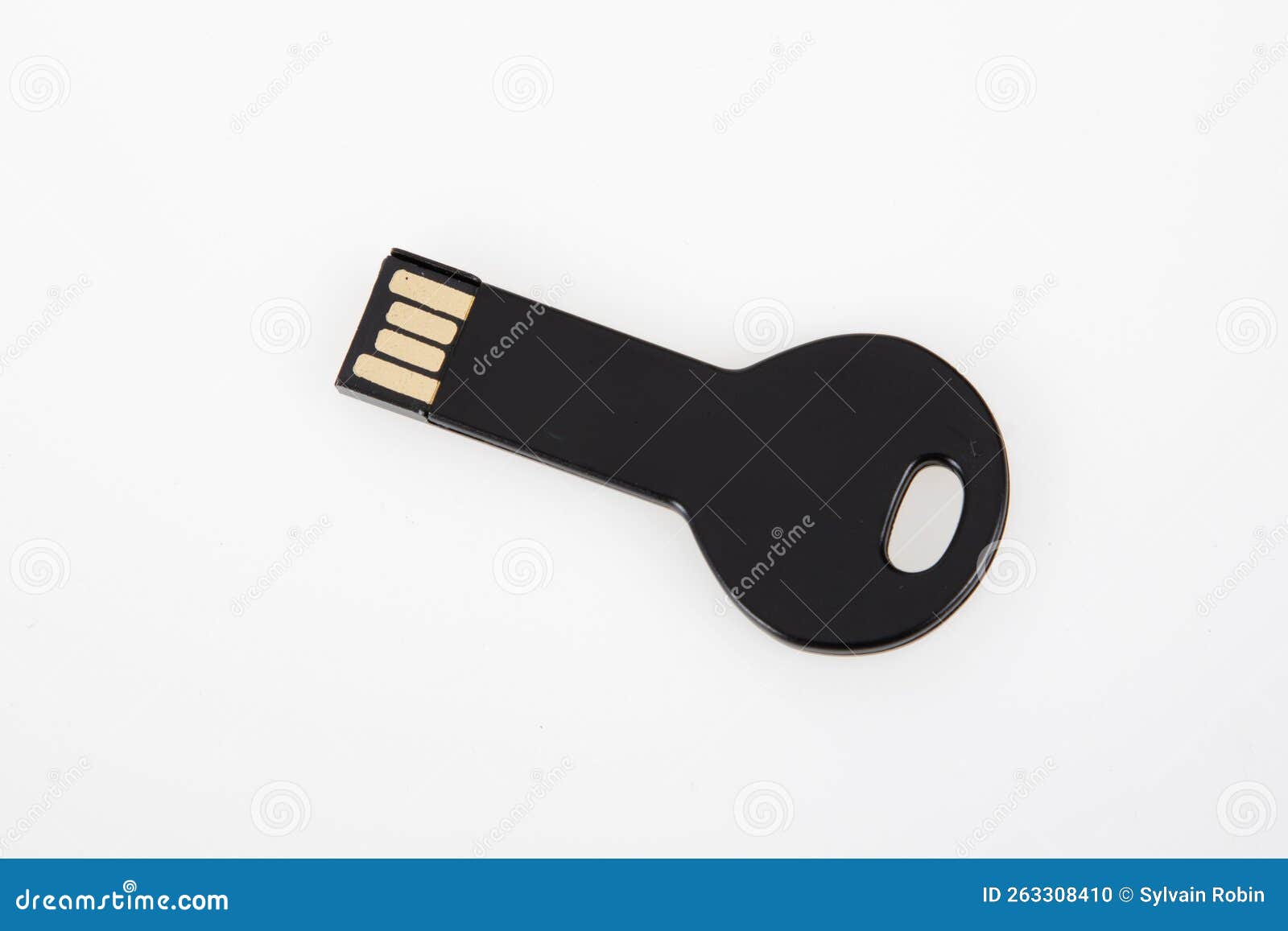 Black Modern USB Flash Drives Memory Key in White Background Stock ...