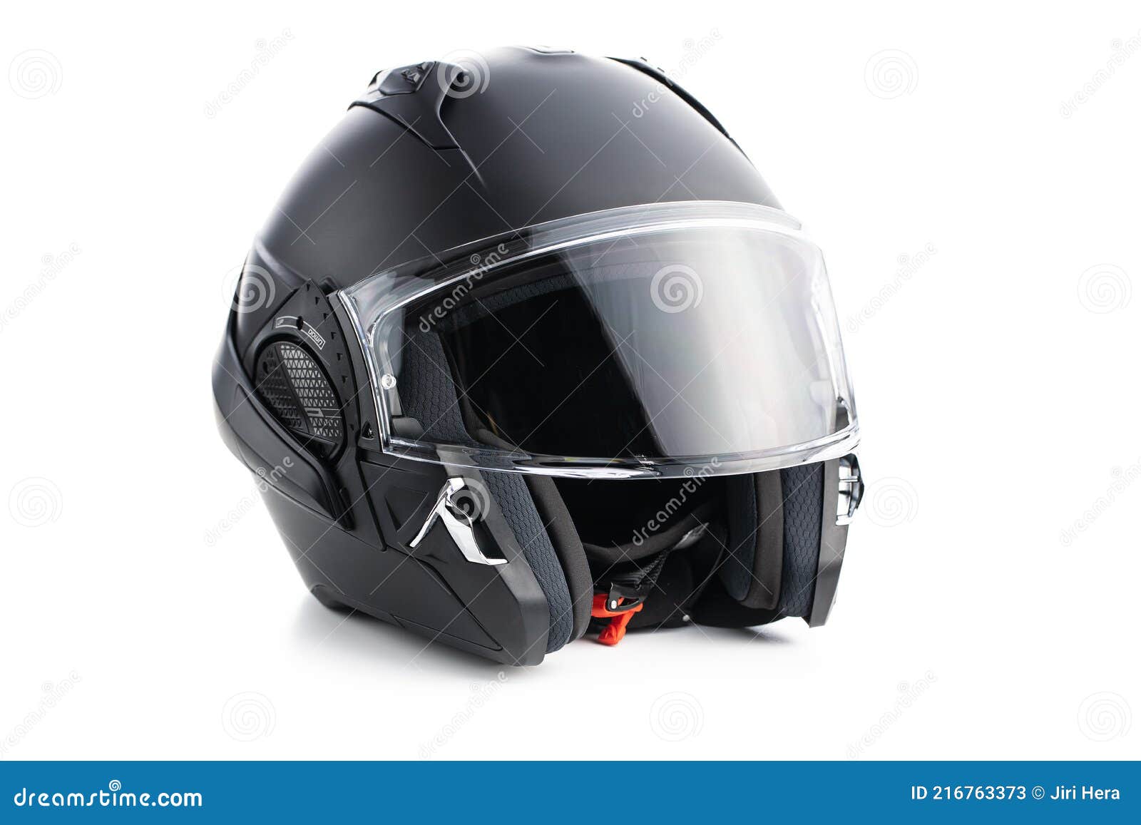 Black Modular Motorcycle Helmet Stock Image - Image of modern, leisure ...