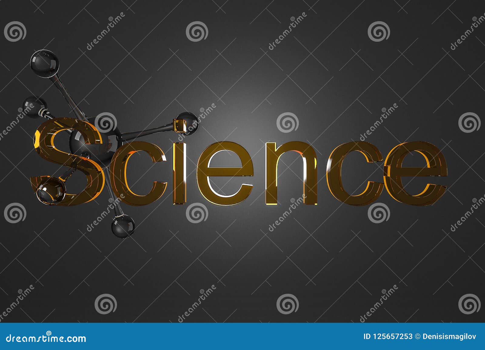 Black Molecules Over Black, Brown Word Science Stock Illustration ...