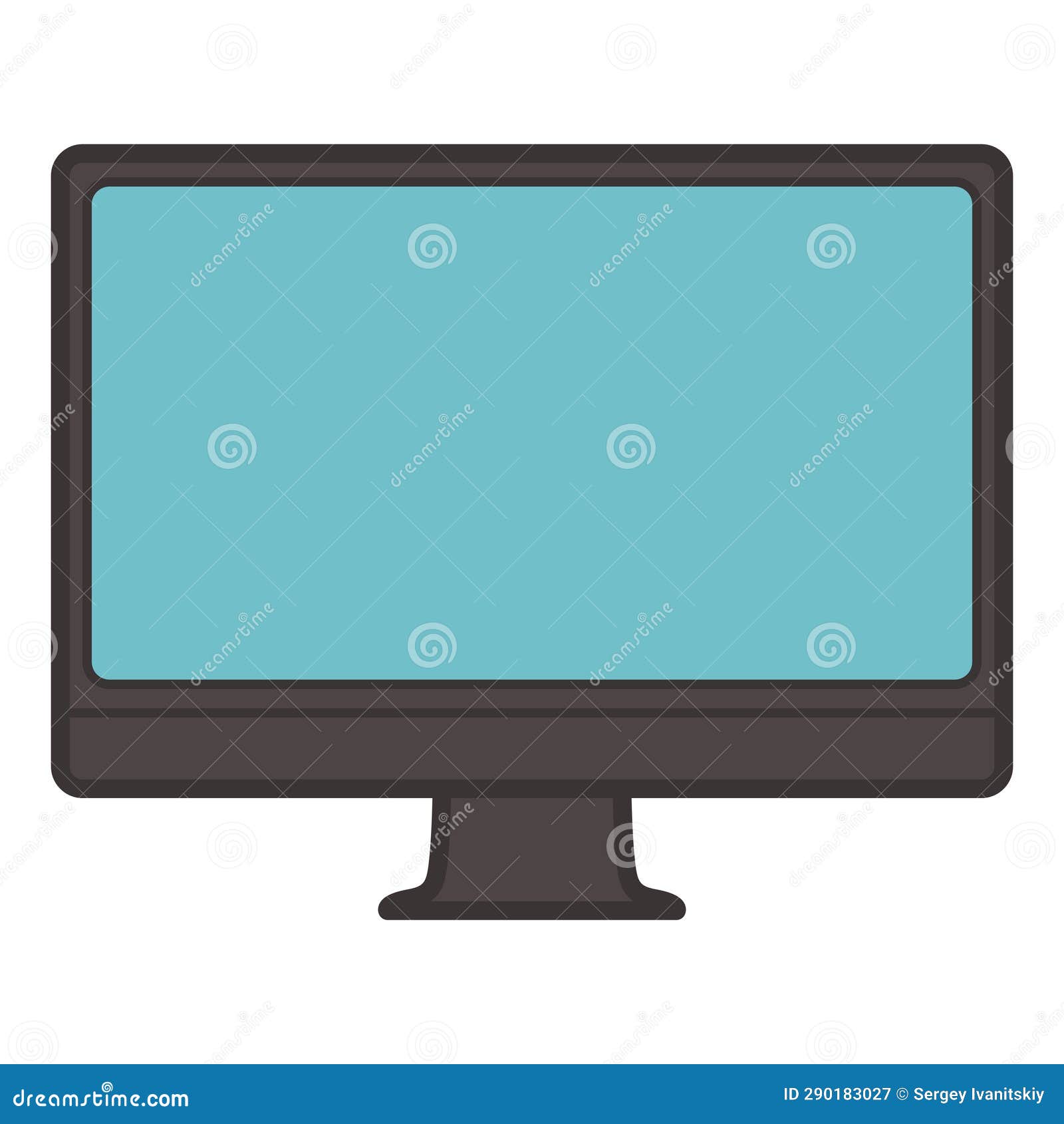 Black Monitor with Blue Screen. Stock Vector - Illustration of business ...