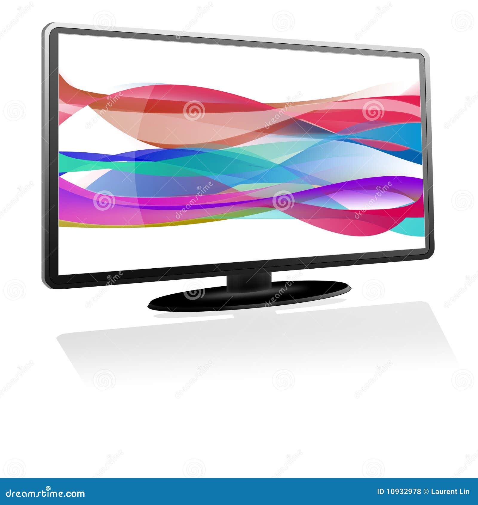 Black Monitor Wave Abstract Stock Illustration - Illustration of ...